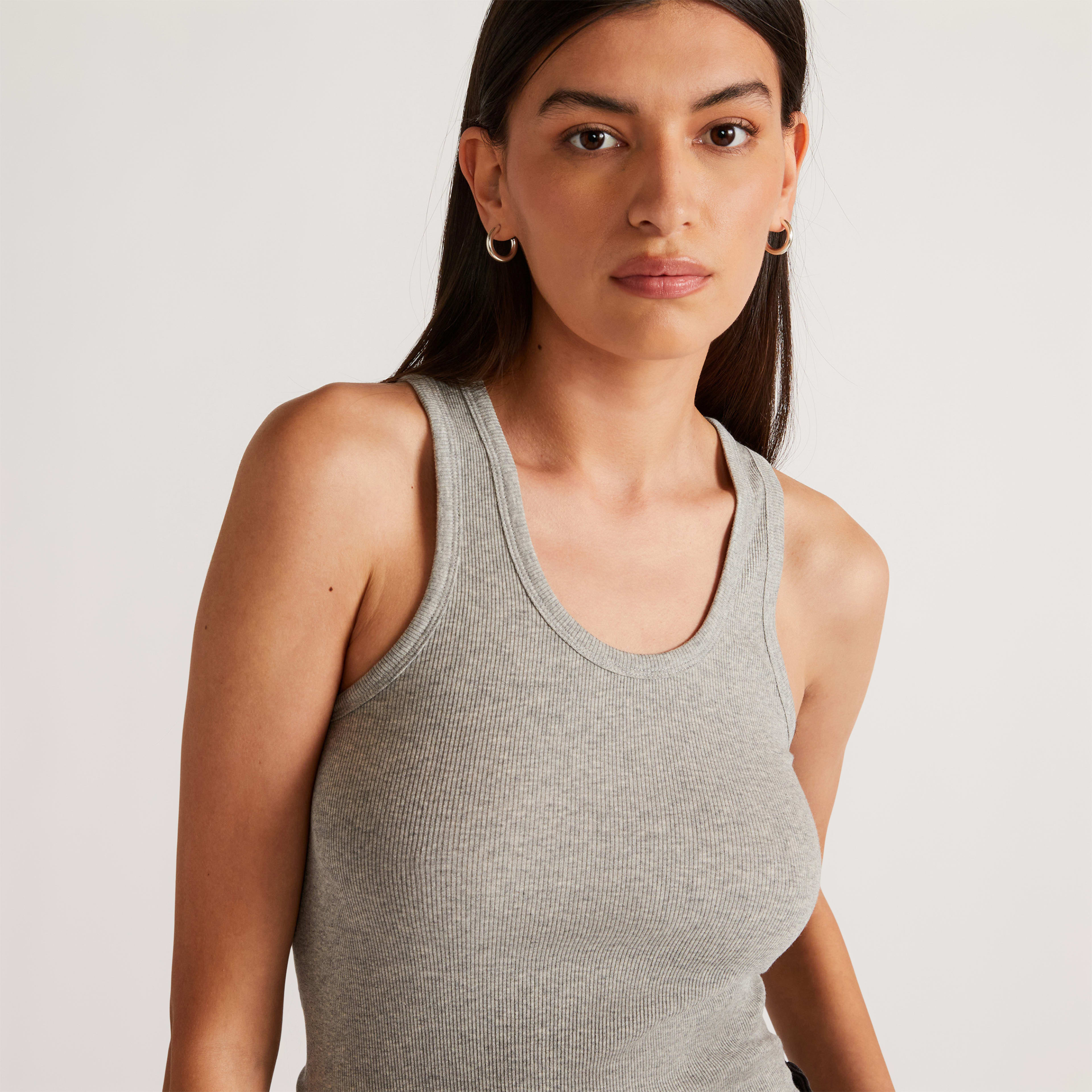 The Supima® Micro-Rib Tank Heathered Grey – Everlane