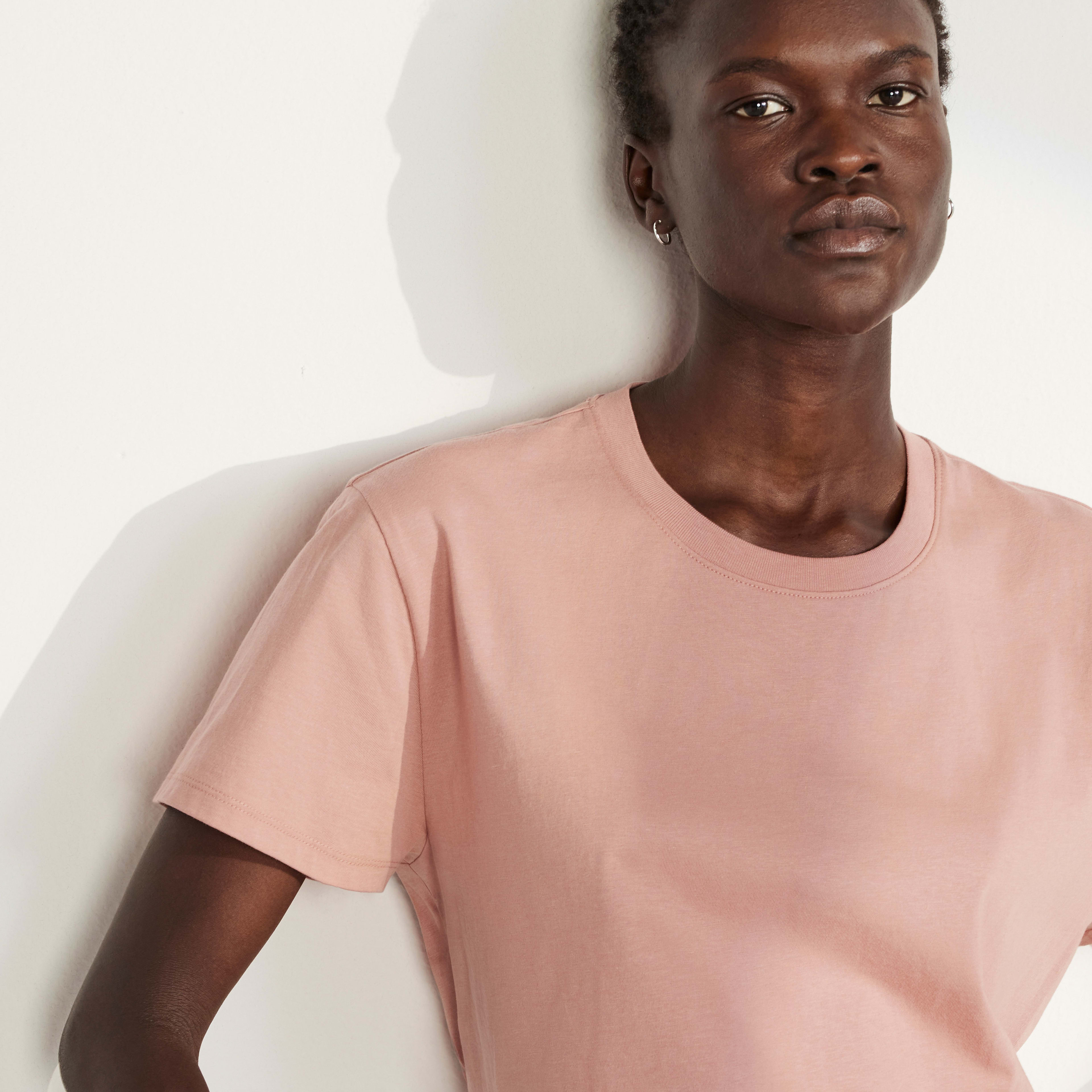The Organic Cotton Box-Cut Tee Light Rose – Everlane