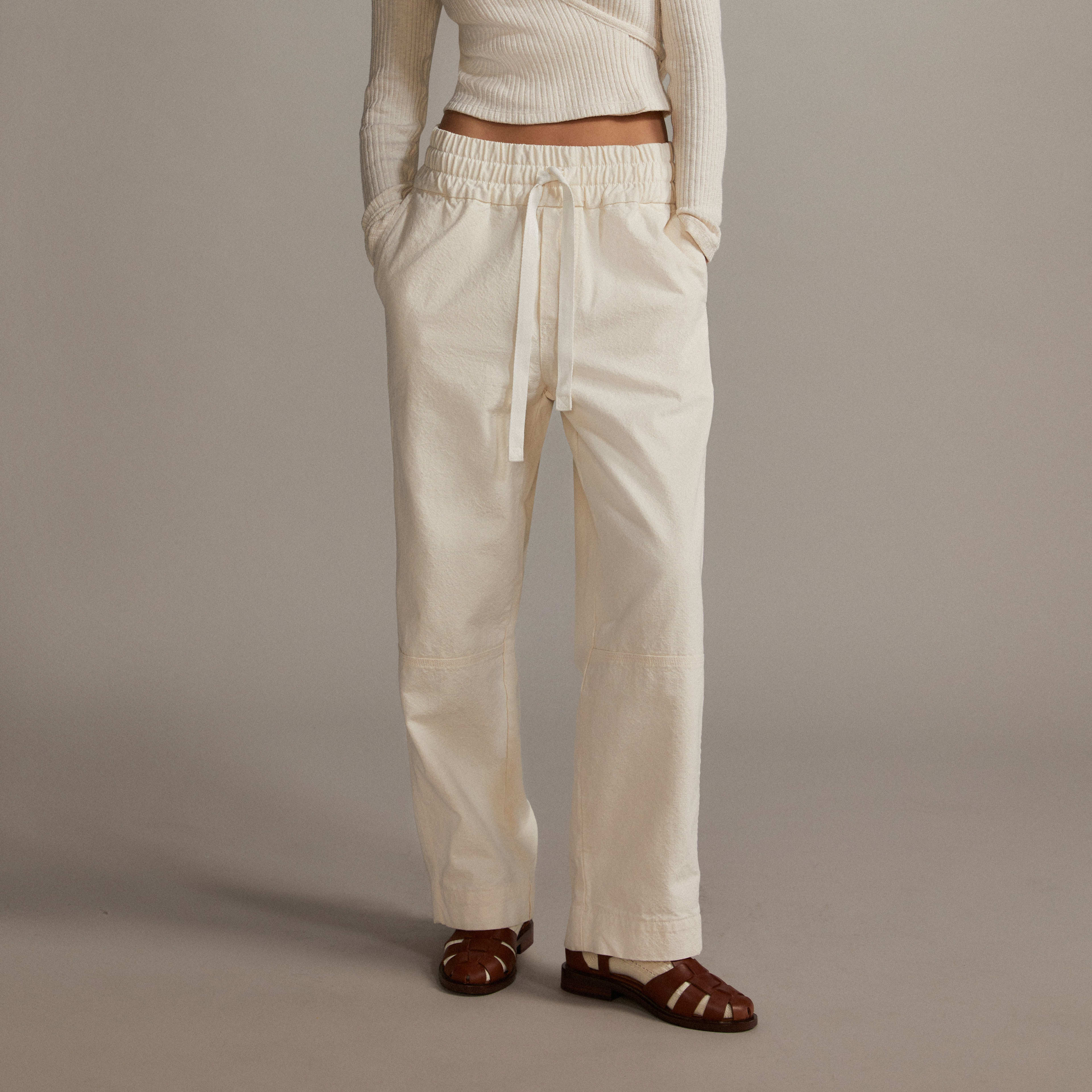 The Canvas Organic Cotton Pull-On Pant Bone – Everlane
