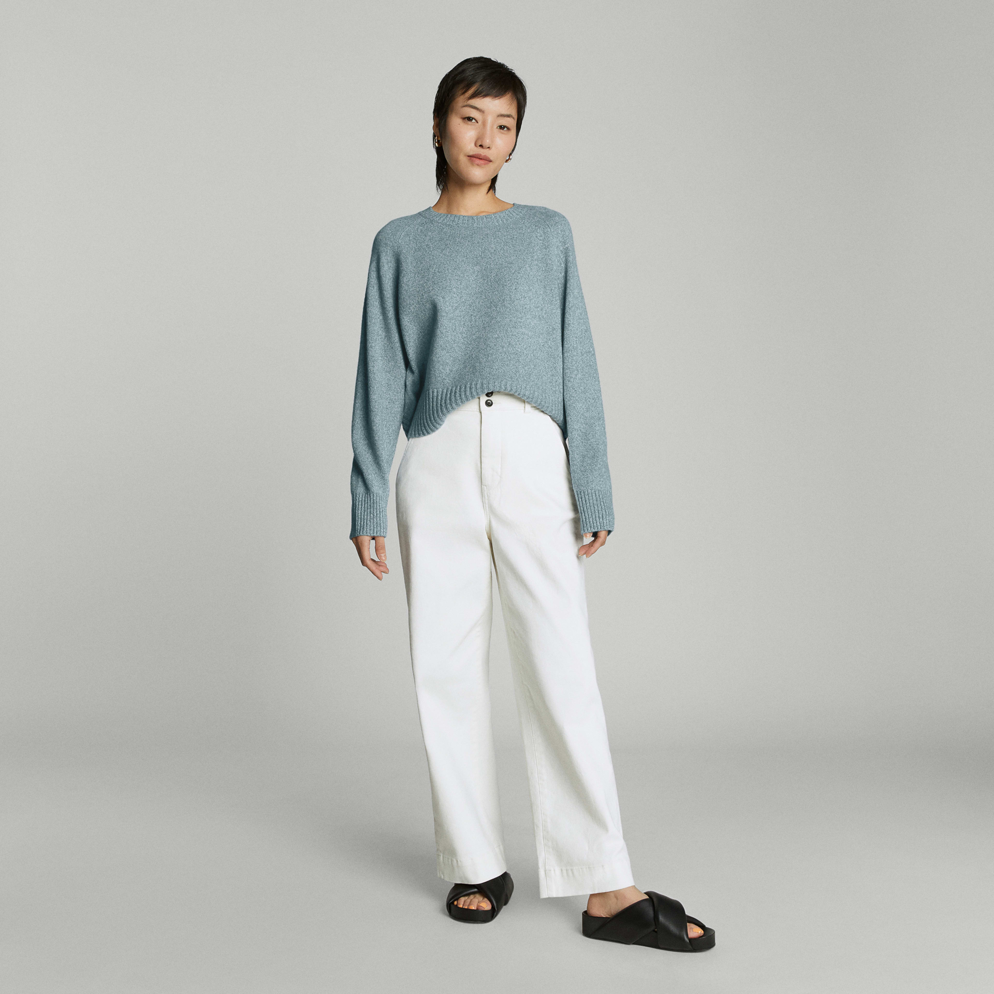 The Cashmere Boxy Crew Spring Lake Twist – Everlane