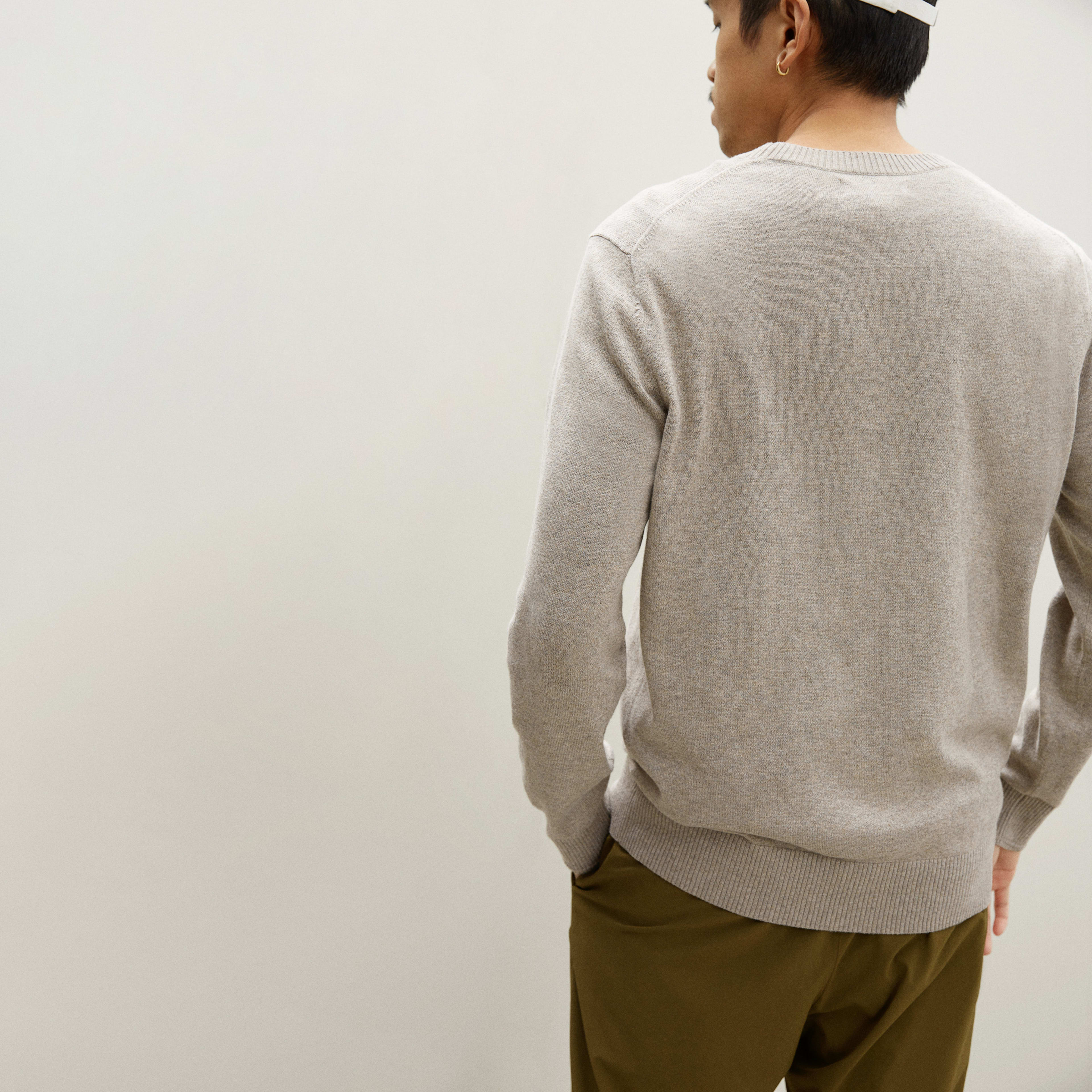The No-Sweat Sweater | Uniform Heathered Khaki – Everlane