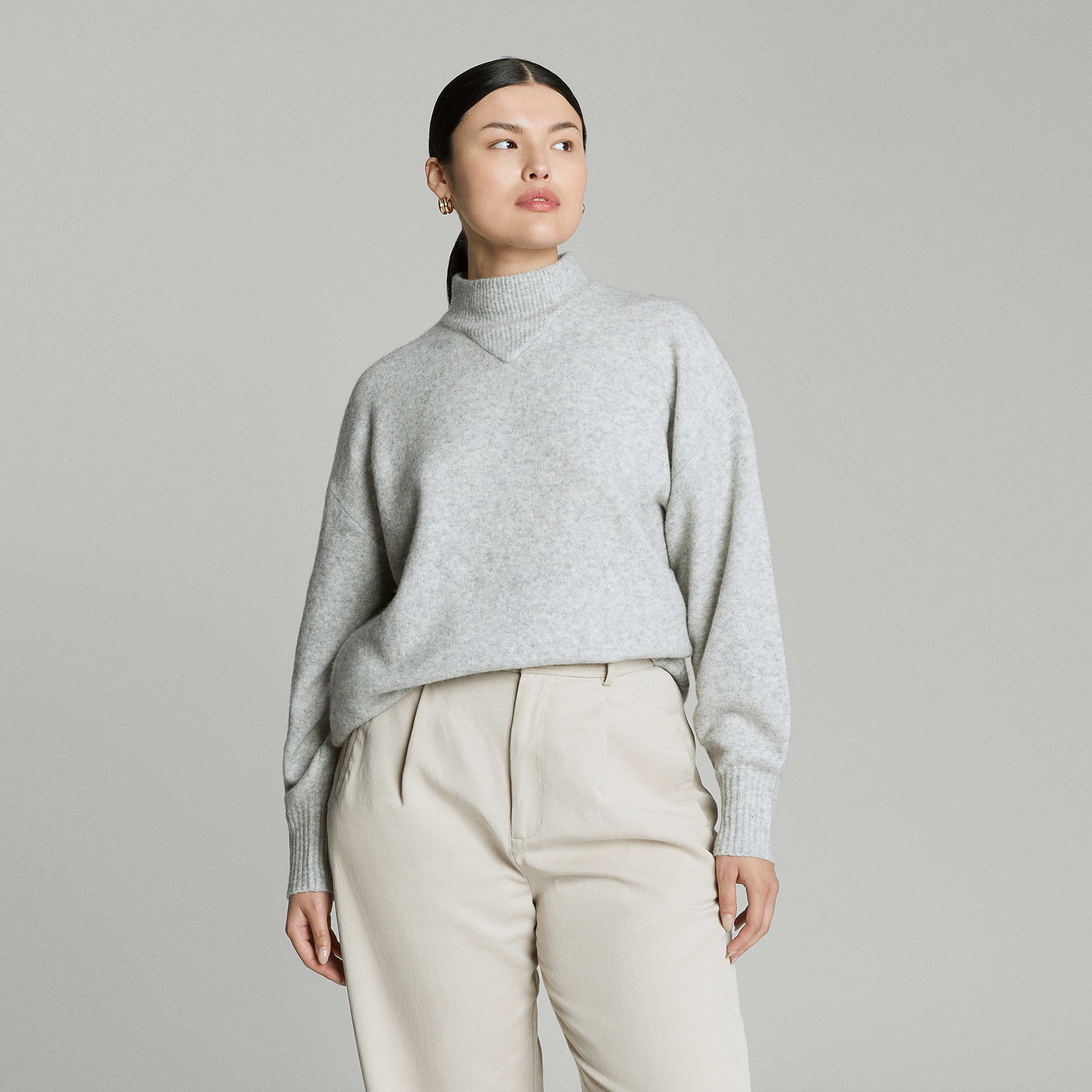The Cozy-Stretch Pullover Heathered Grey – Everlane