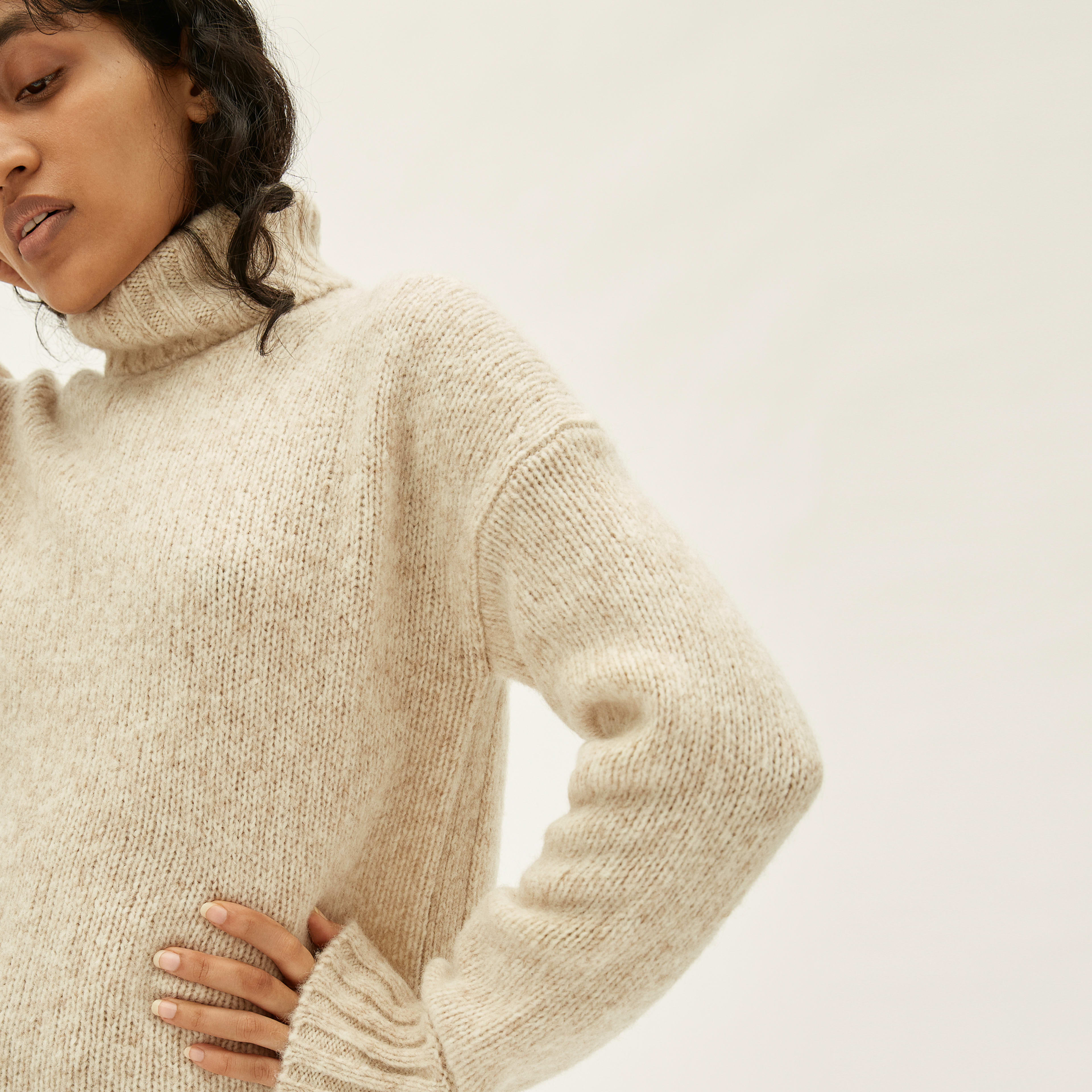 The Cloud Turtleneck Heathered Ivory – Everlane