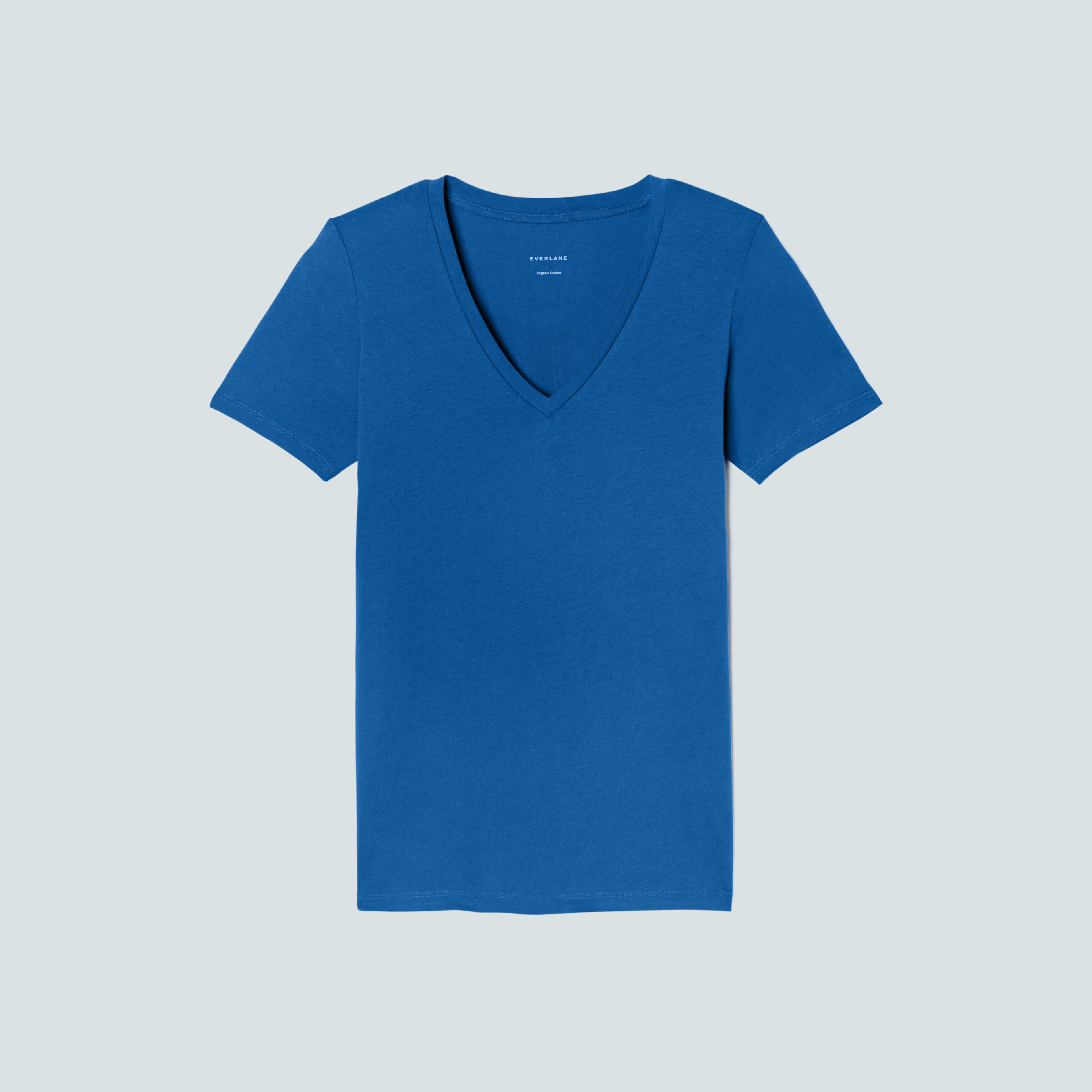 The Organic Cotton V-Neck Lapis Blue – Everlane