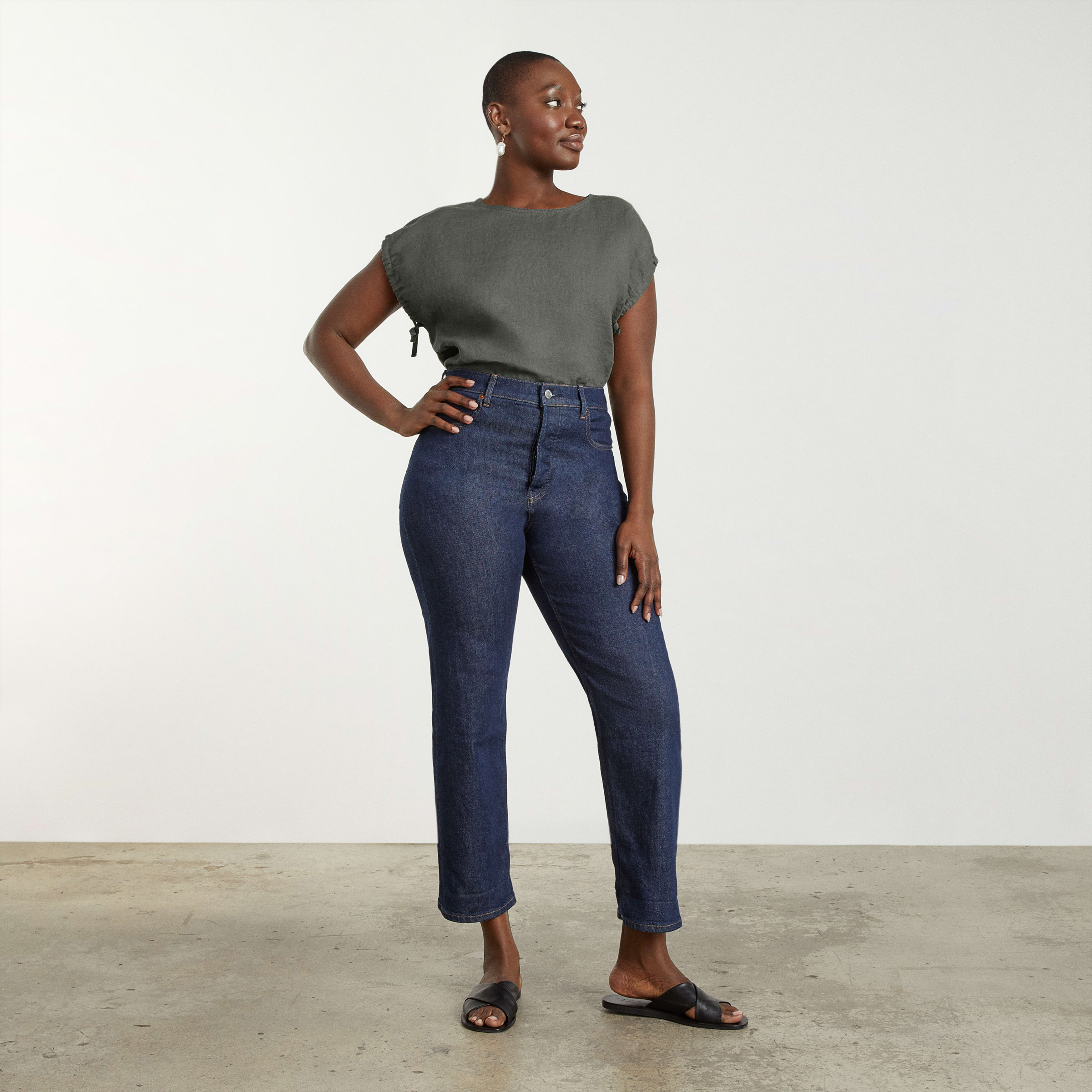The Drawstring Tunic Pewter Green – Everlane
