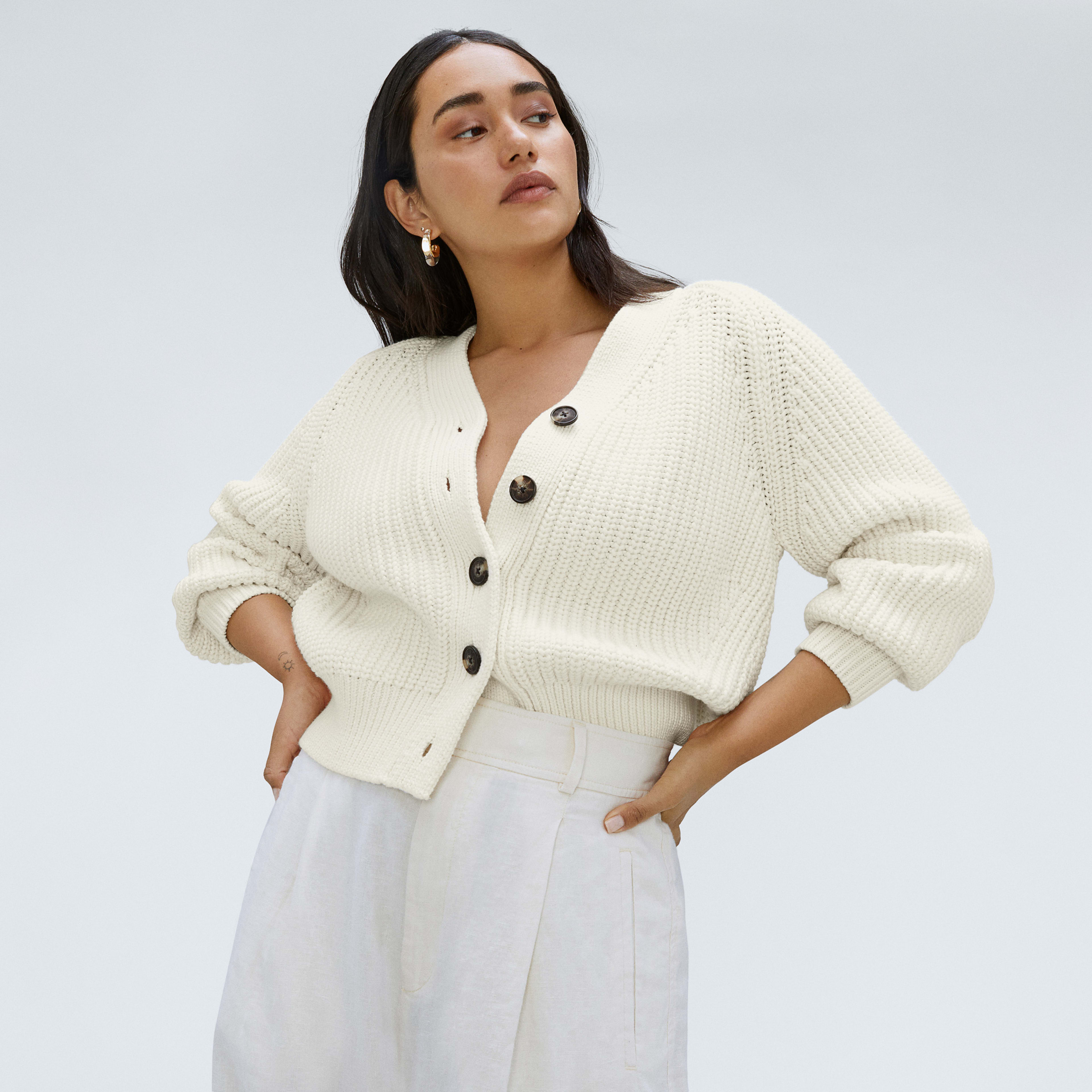 The Texture Cotton Cardigan Canvas – Everlane