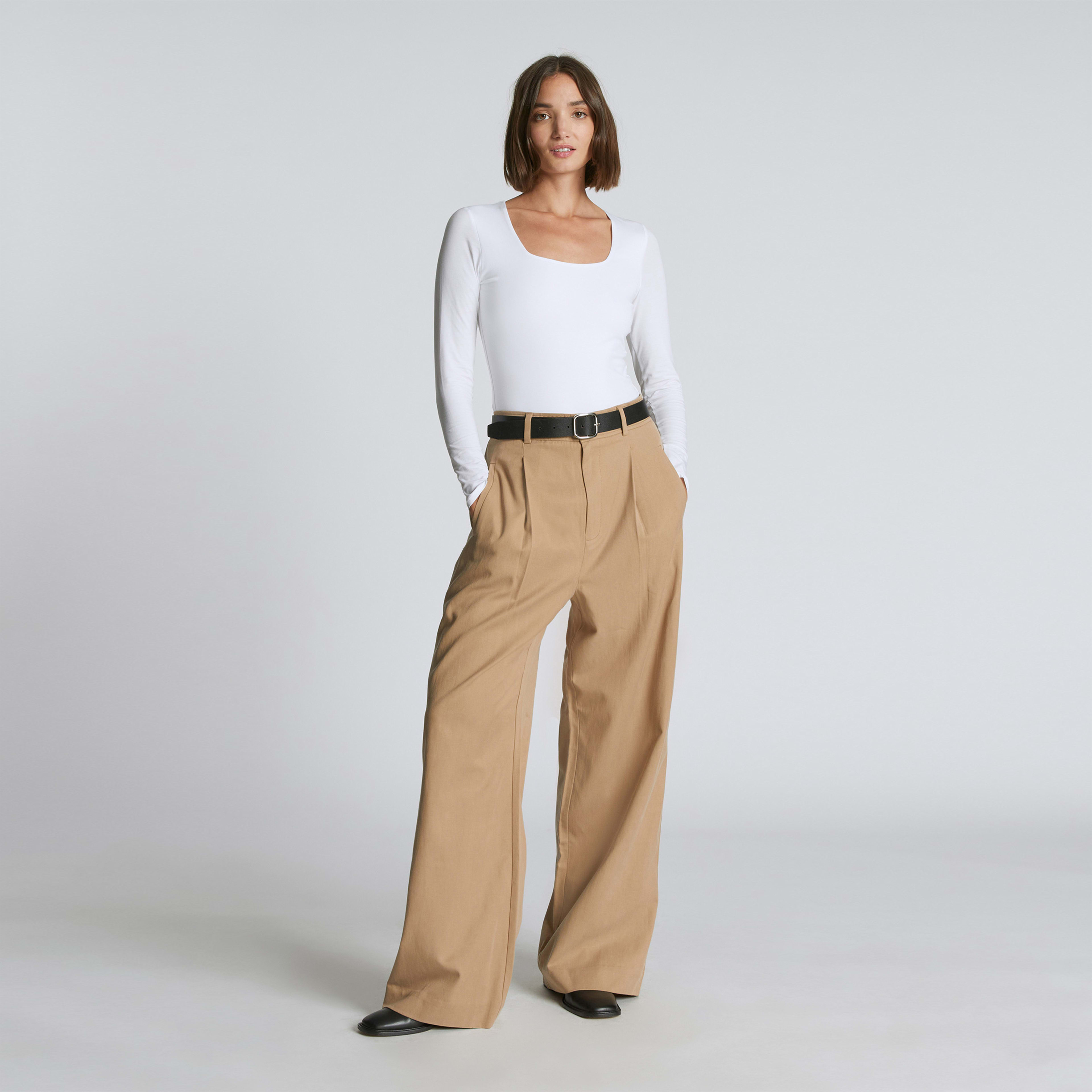 The Long-Sleeve Supima® Square-Neck Bodysuit White – Everlane