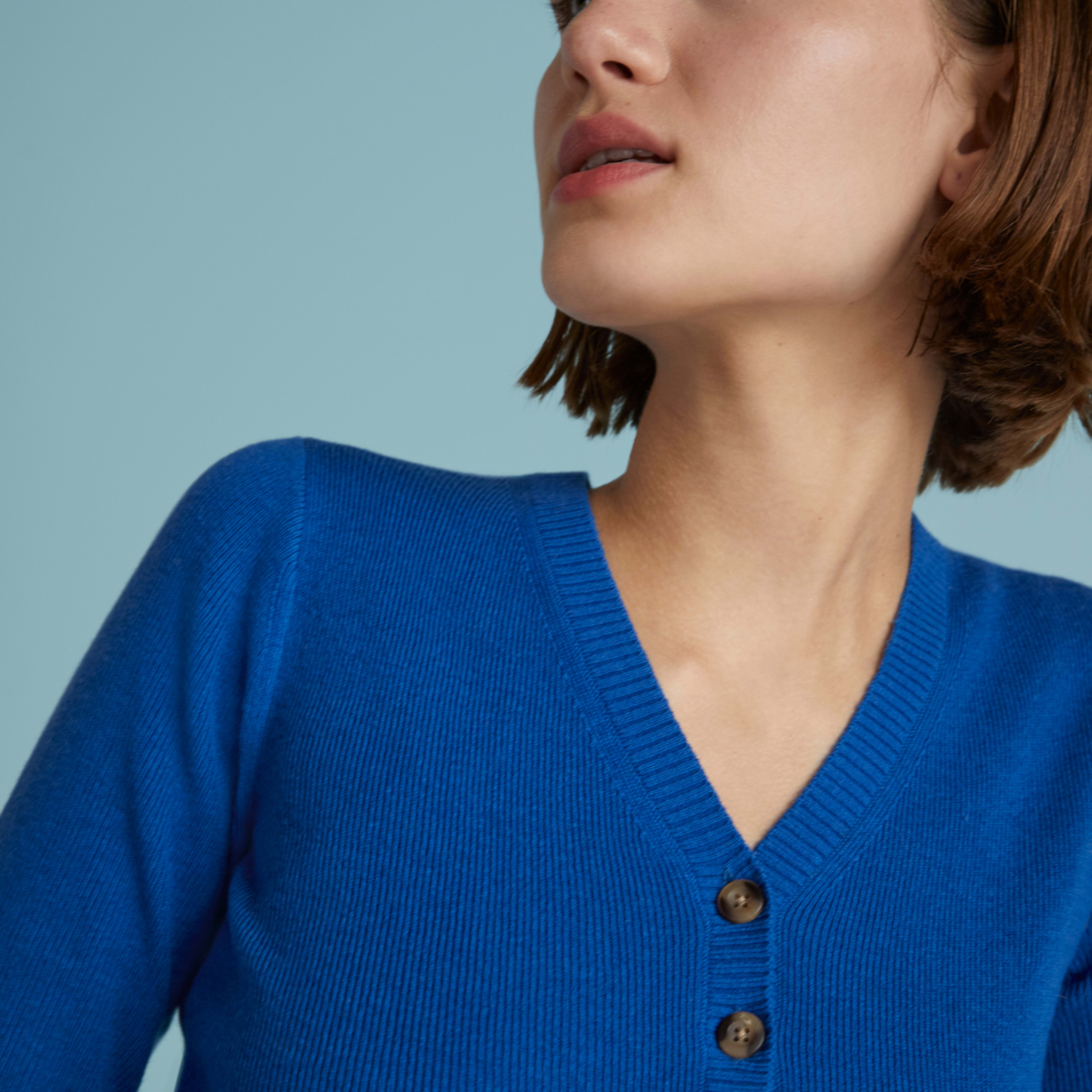 The Luxe Merino Cardigan Lapis Blue – Everlane