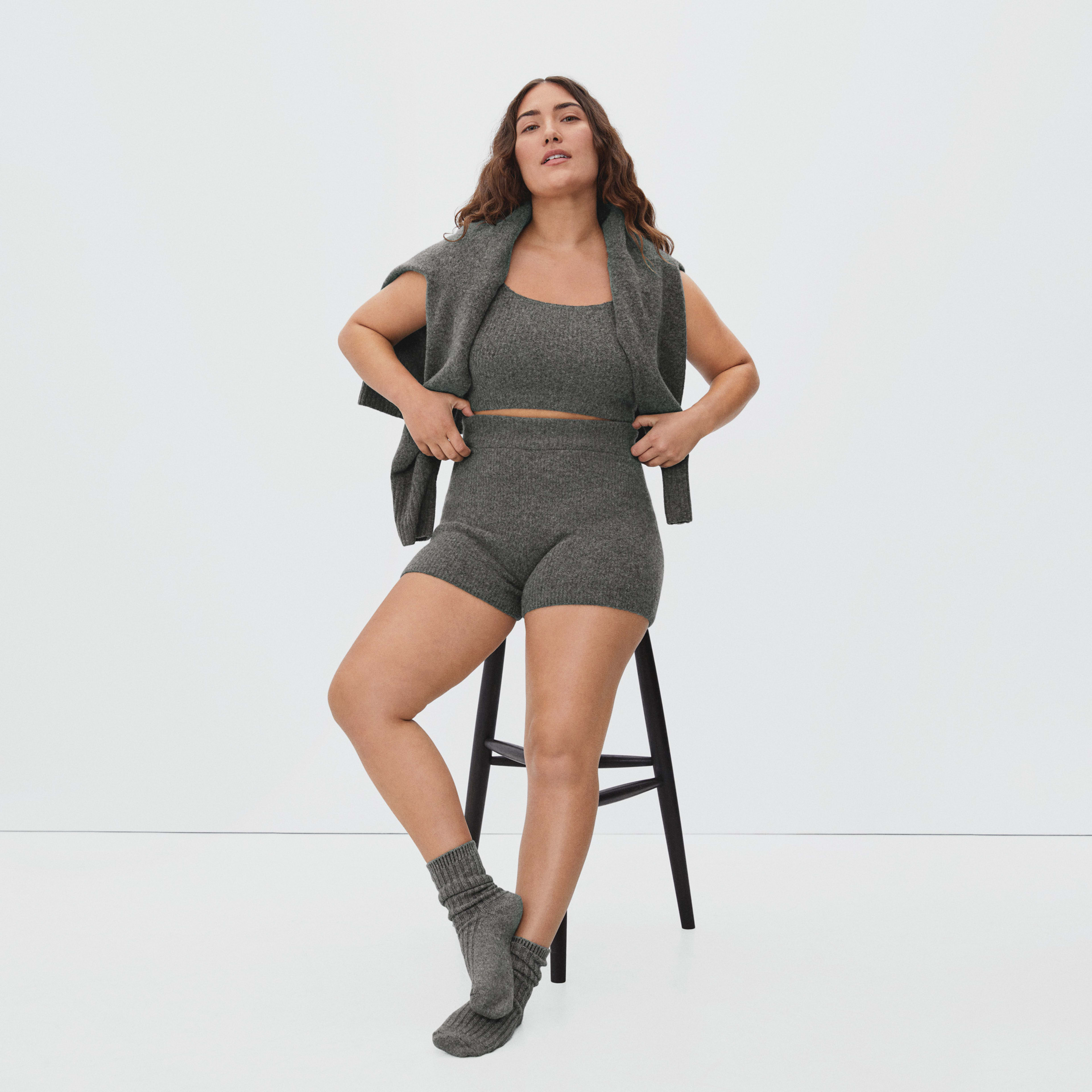 The Cozy-Stretch Short Heathered Charcoal – Everlane