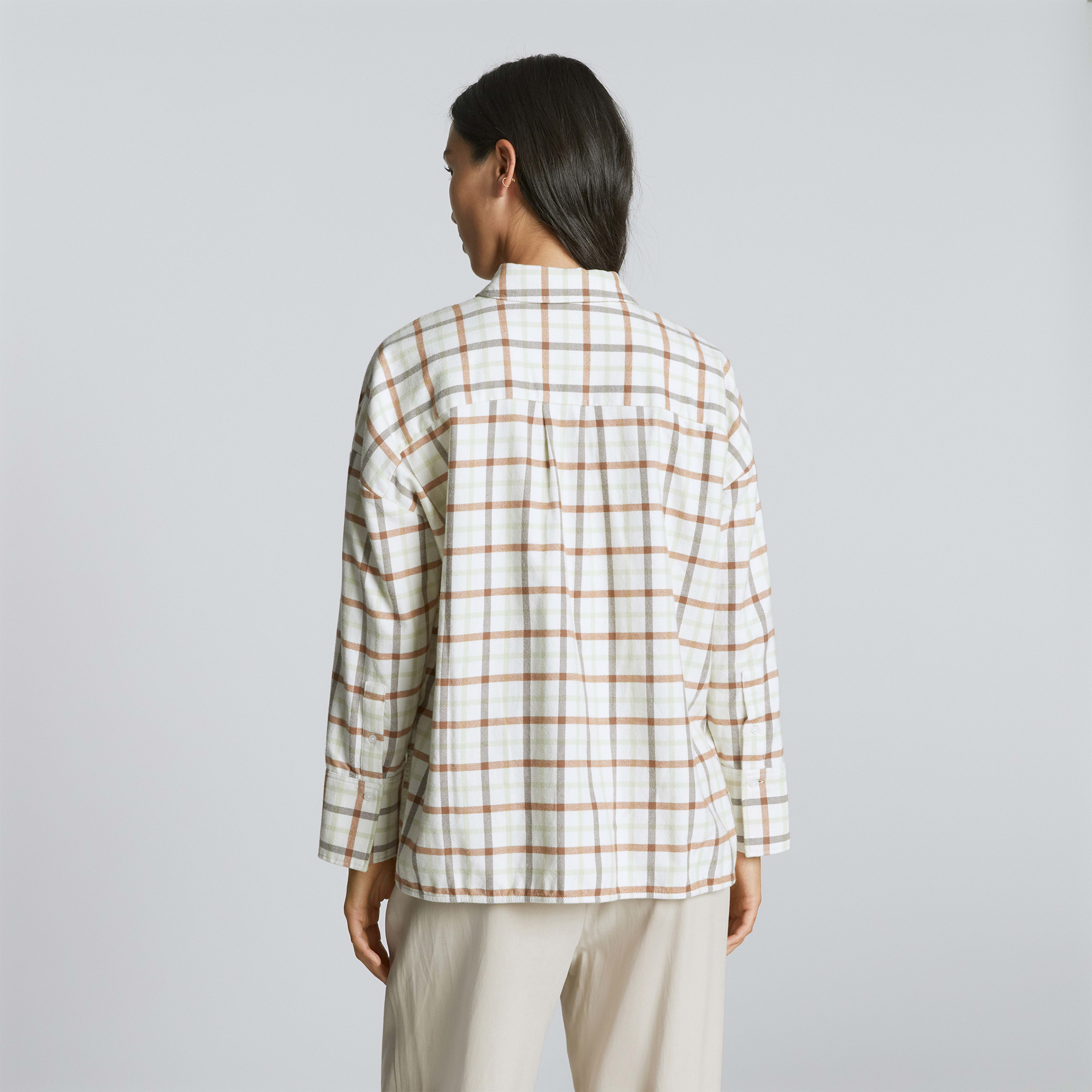 The Boxy Flannel Seafoam / Tobacco Brown Plaid – Everlane
