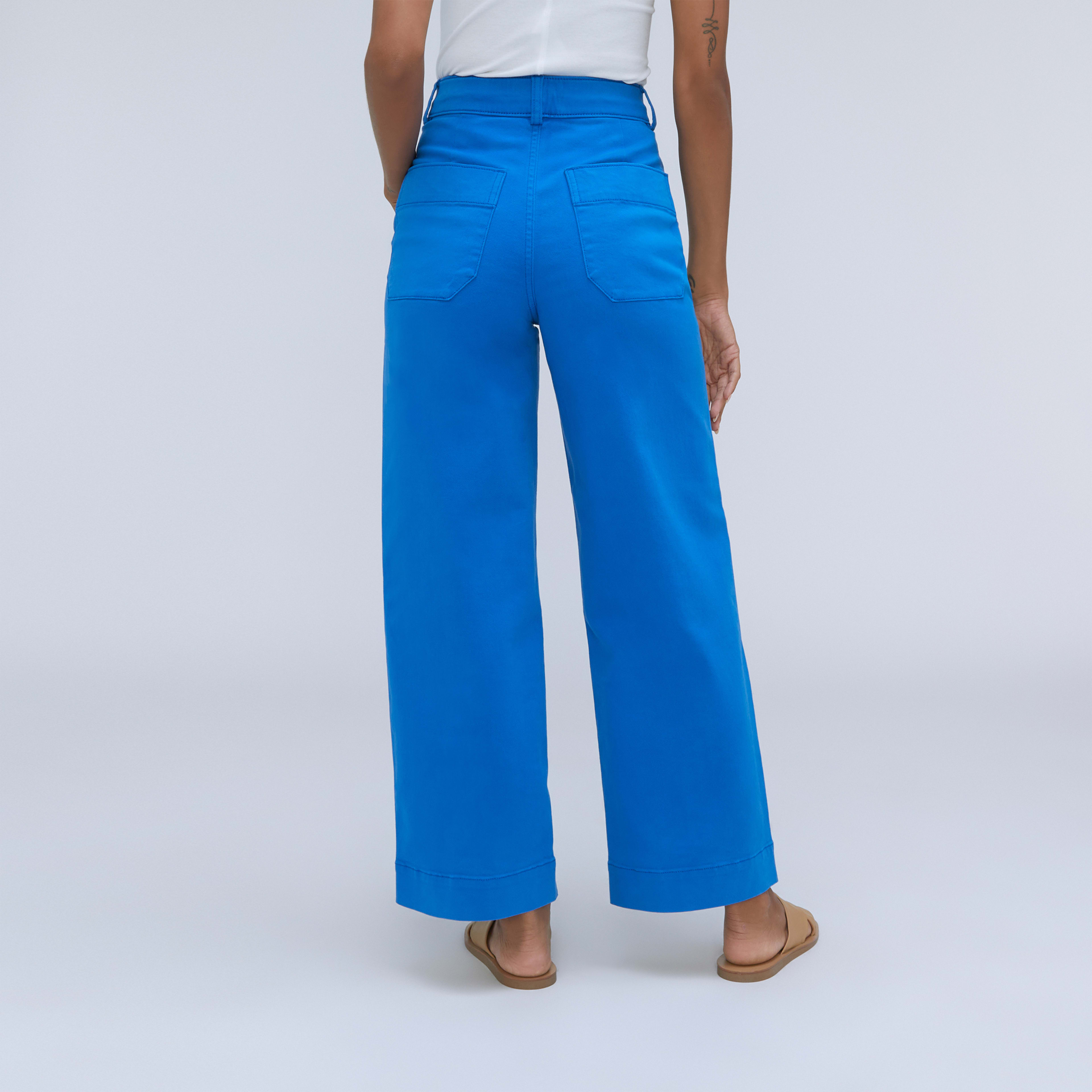 The Organic Wide-Leg Pant Lapis Blue – Everlane