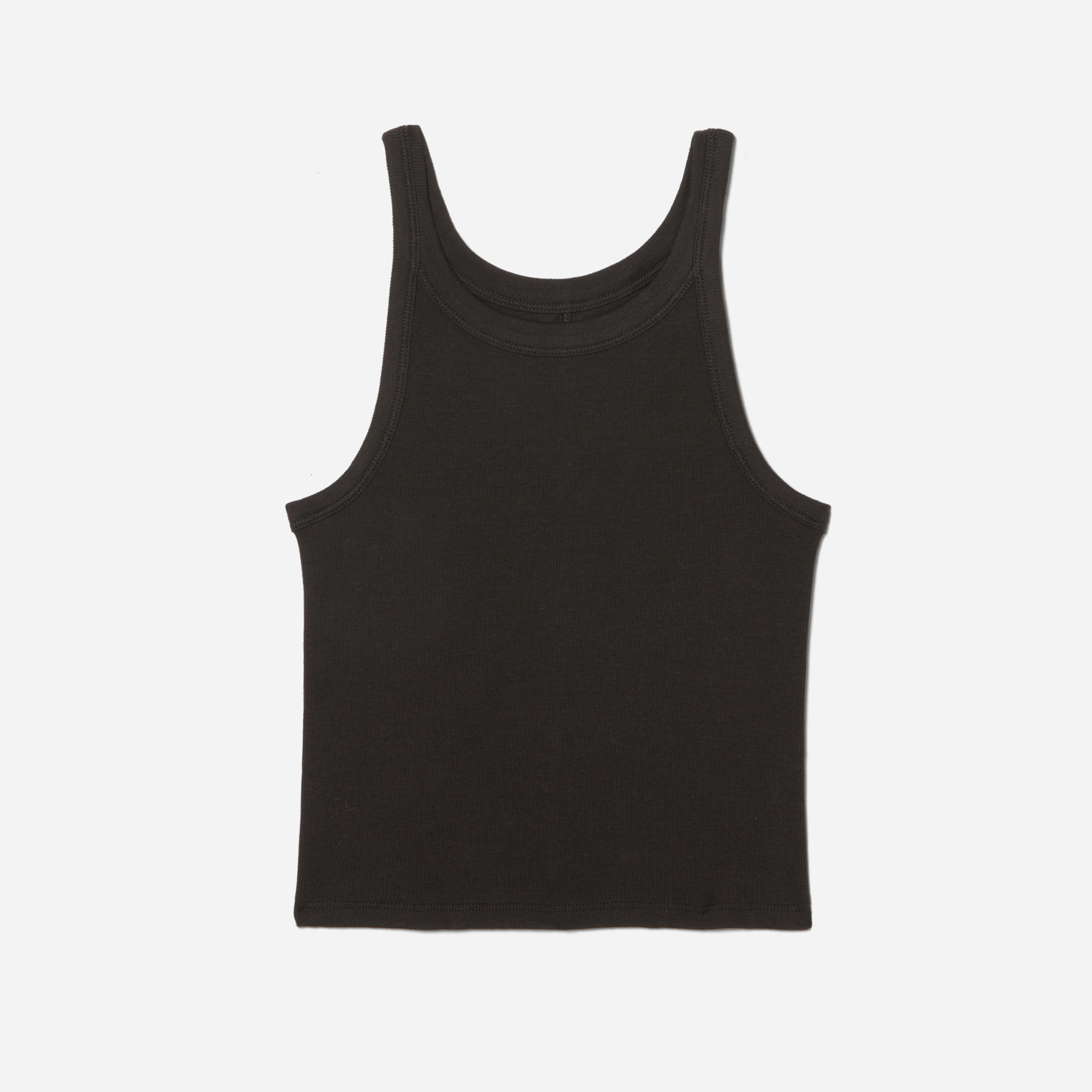 The Pima Micro Rib Short Tank Black Everlane