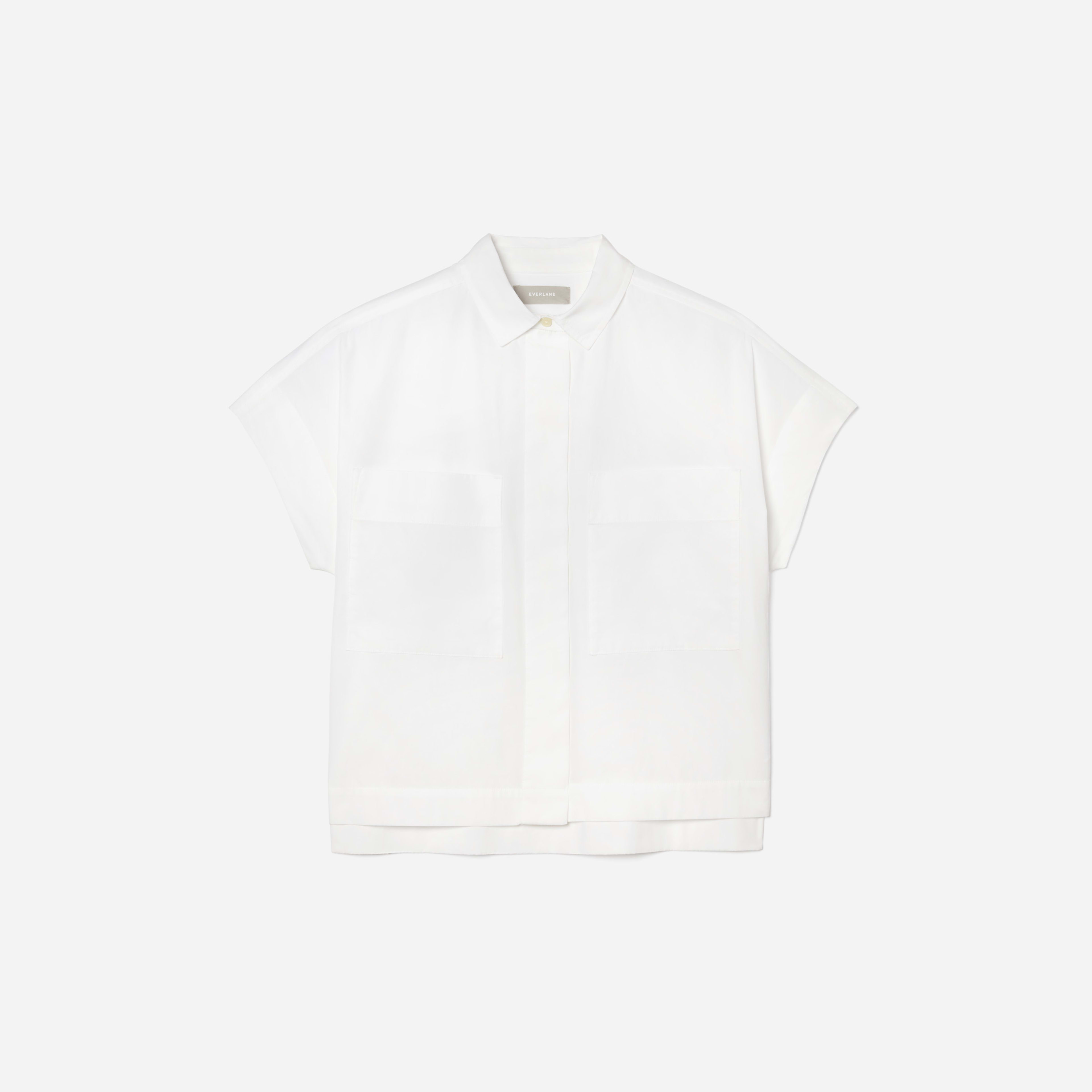 The Poplin Short-Sleeve Box Shirt White – Everlane