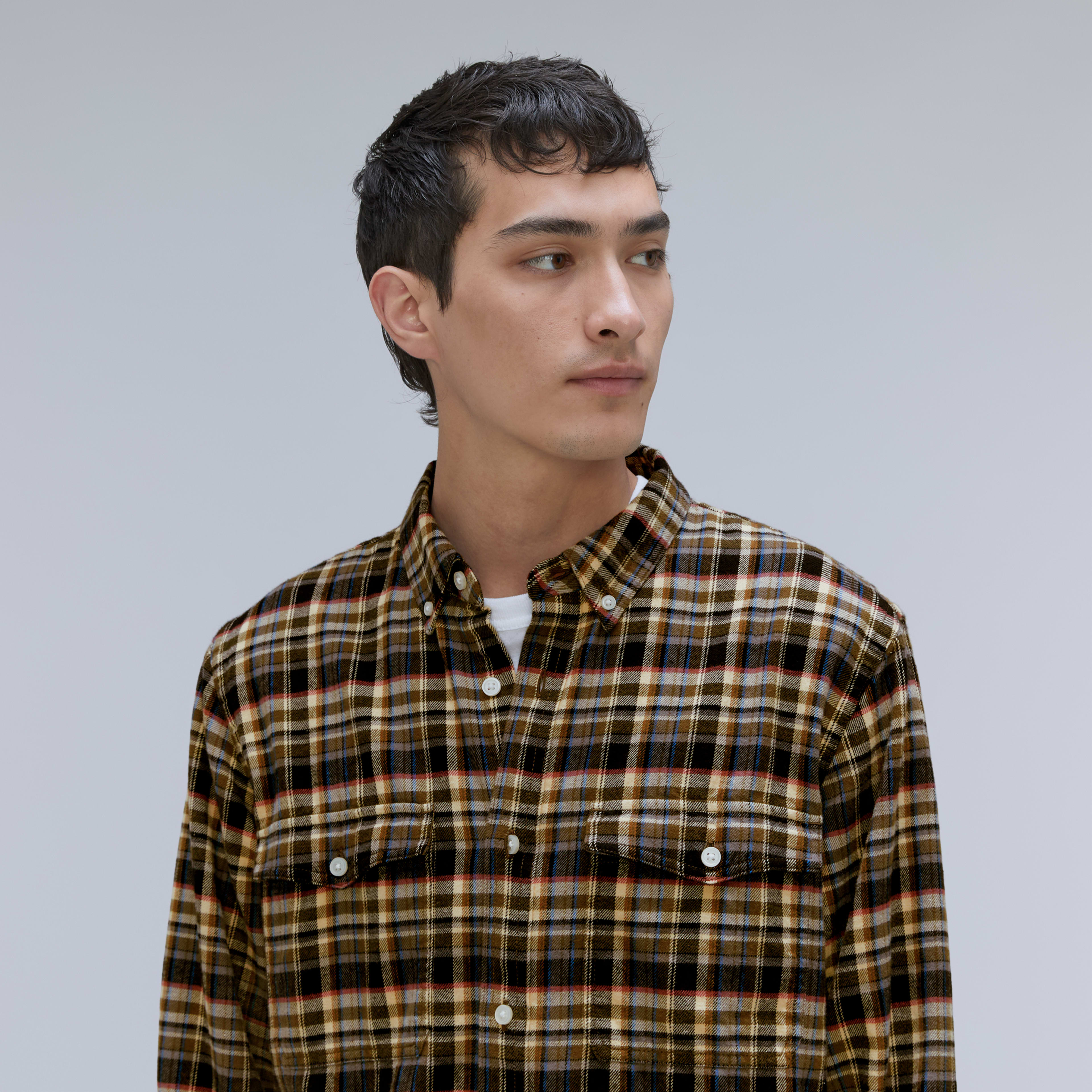 The Brushed Flannel Shirt Black / Beech – Everlane