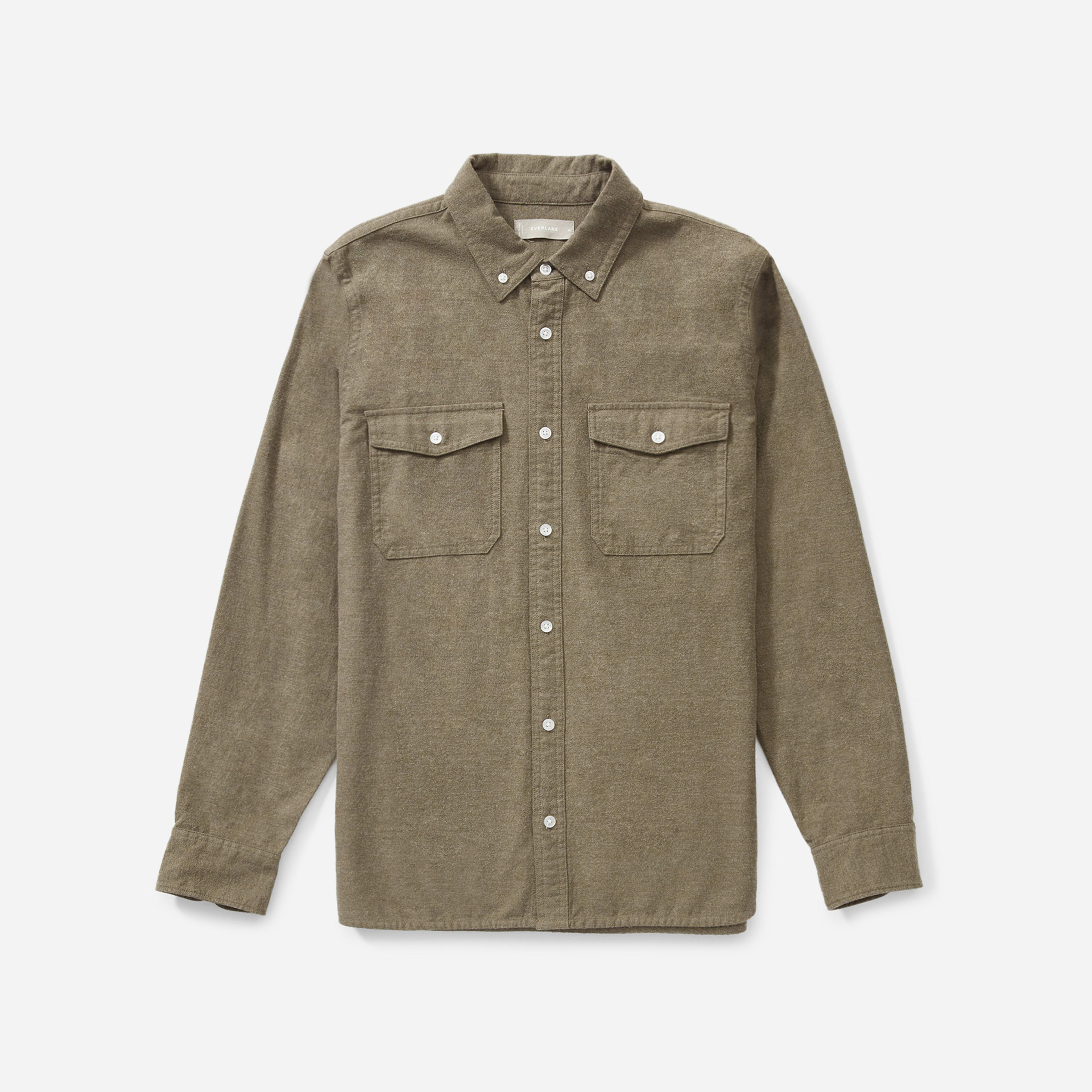 The Brushed Flannel Shirt Heathered Thyme – Everlane