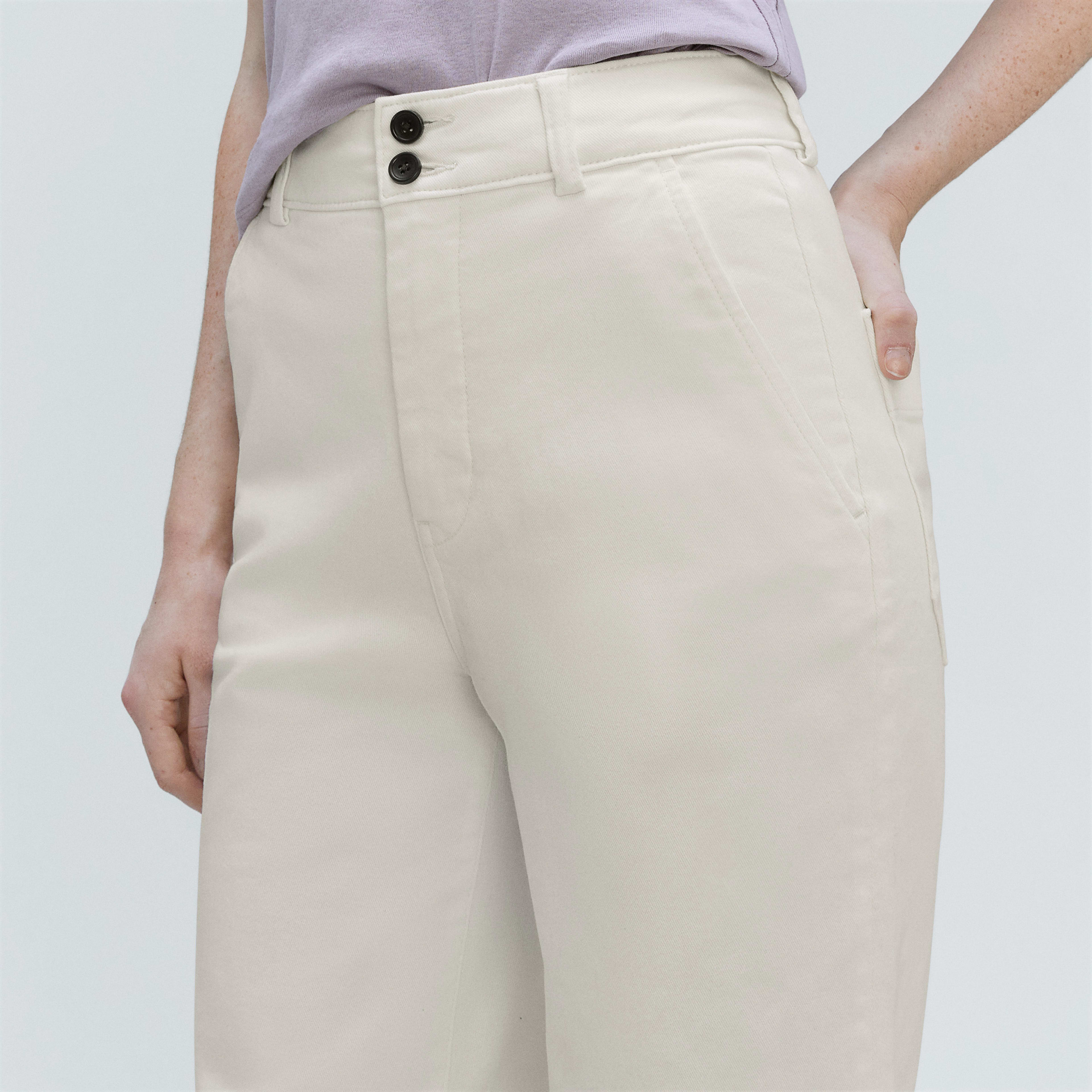 The Organic Wide-Leg Pant Bone – Everlane