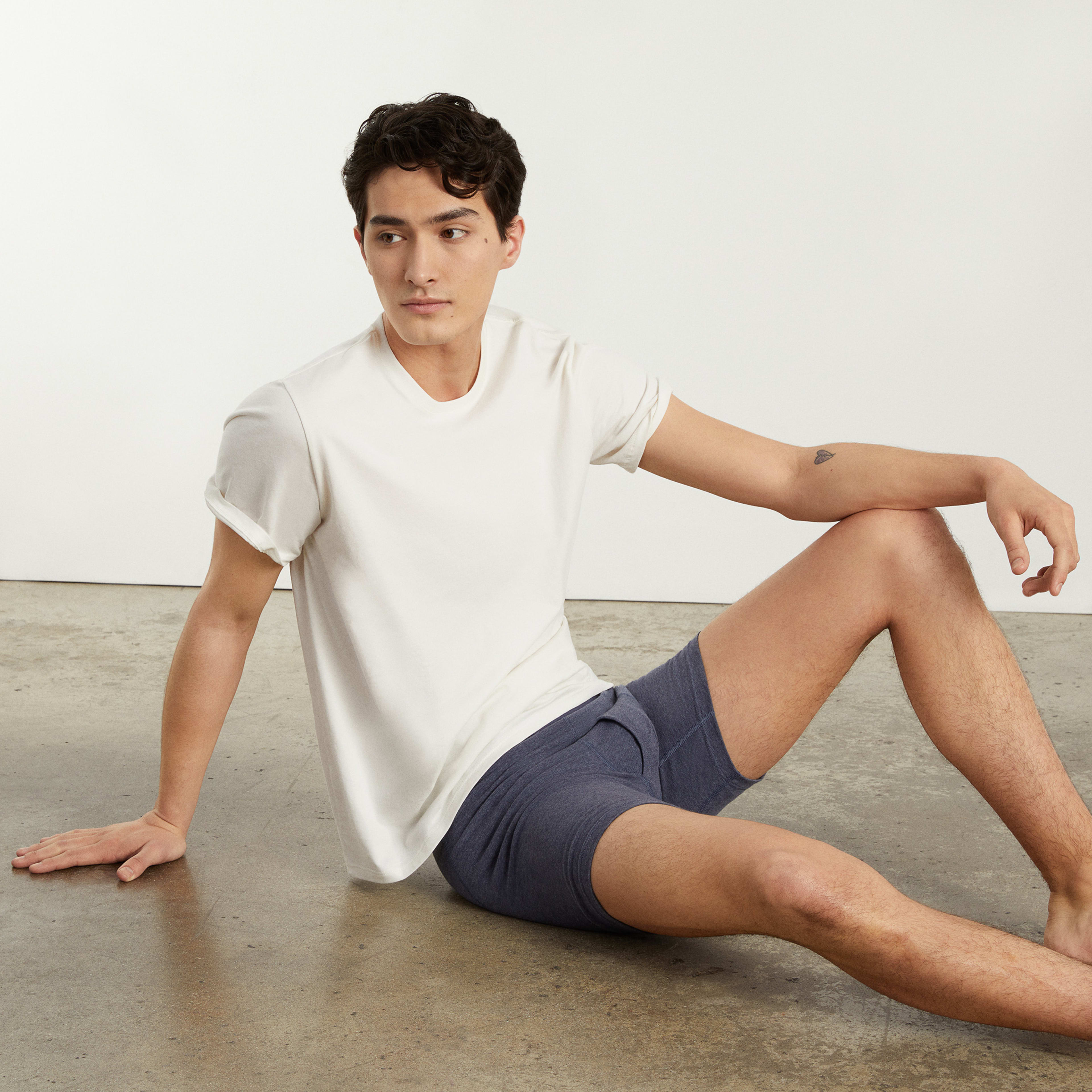 The Supima® Longer Boxer Brief | Uniform Heather Blue – Everlane