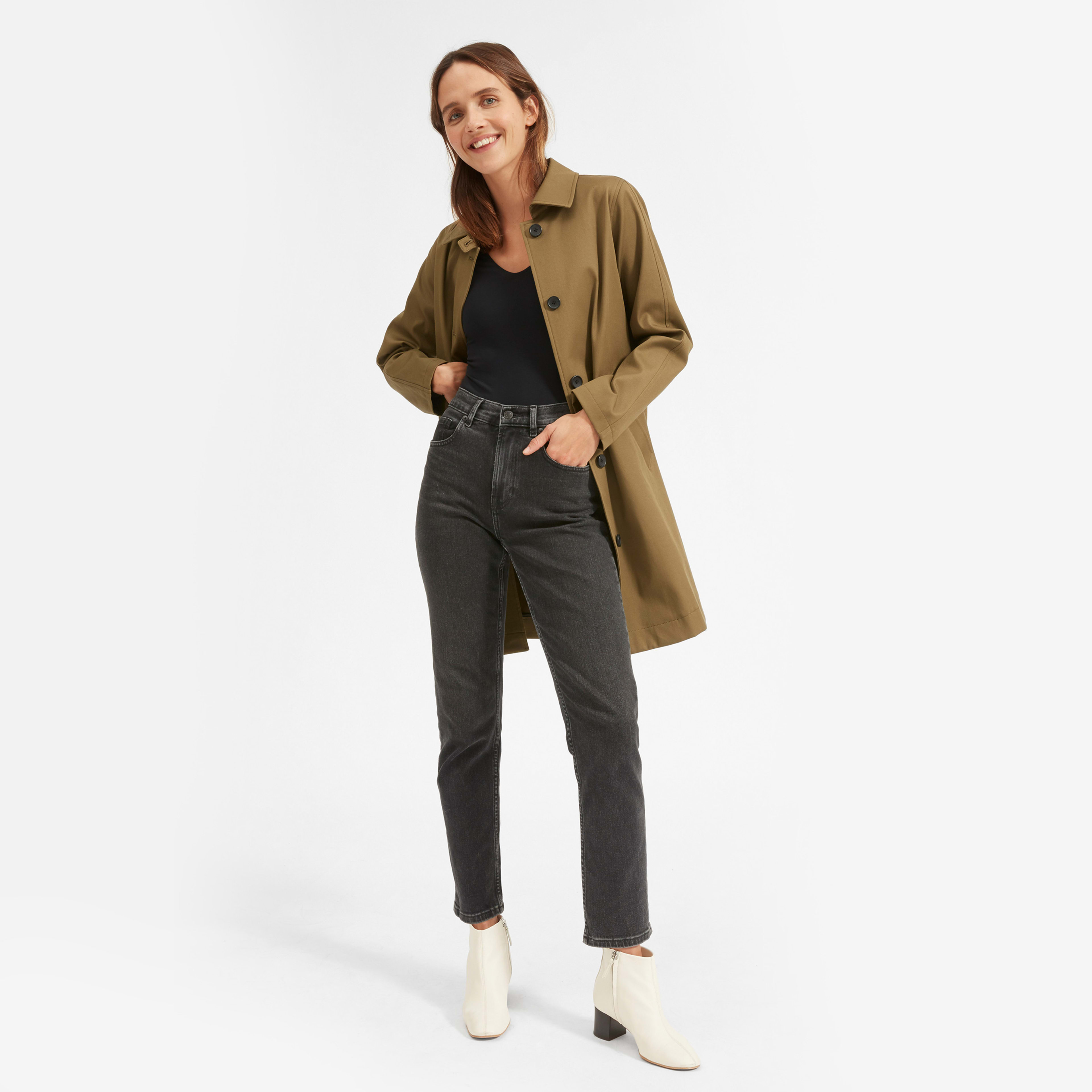 The Long-Sleeve V-Neck Bodysuit Black – Everlane