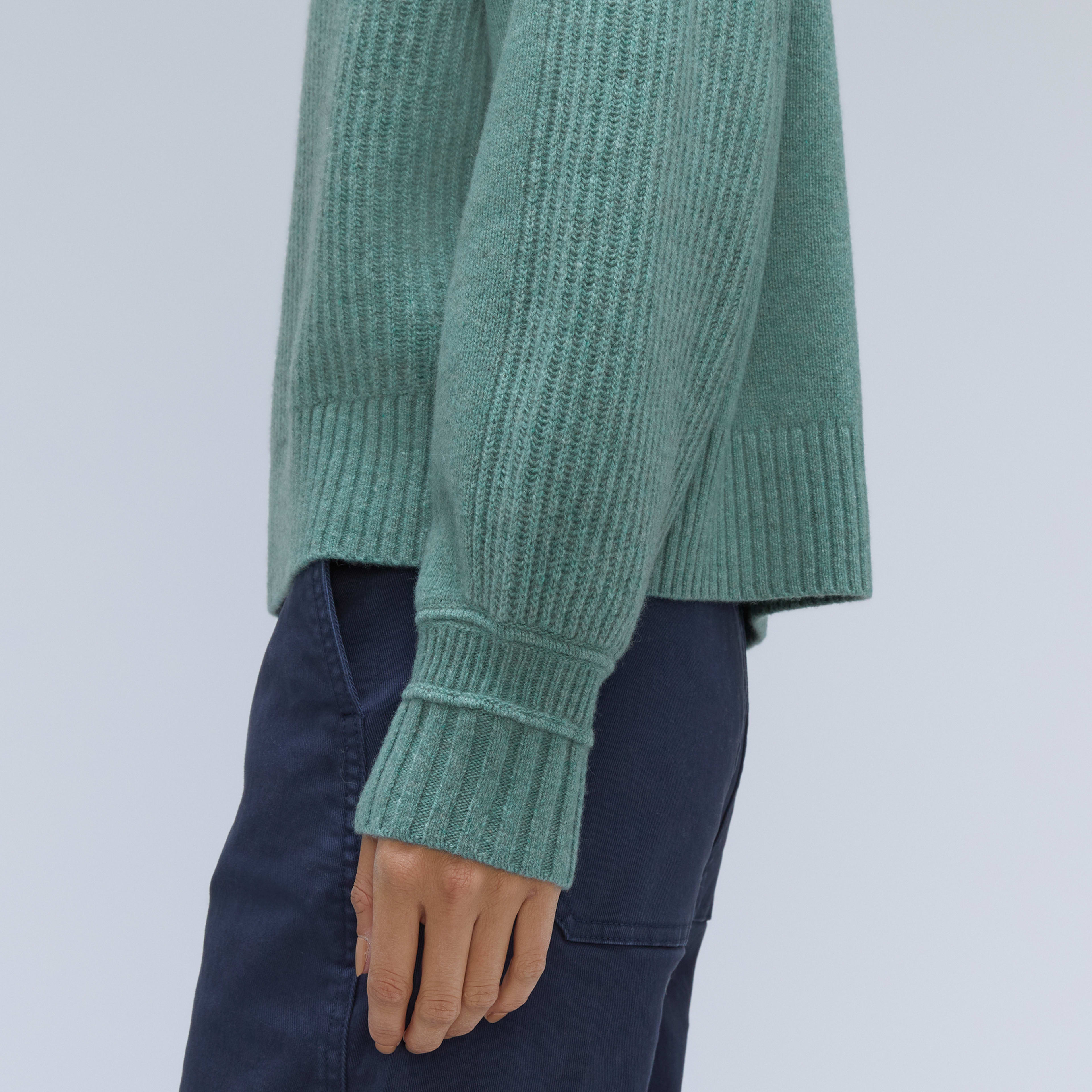 The Cashmere Ribbed Turtleneck Heathered Dusty Aqua – Everlane