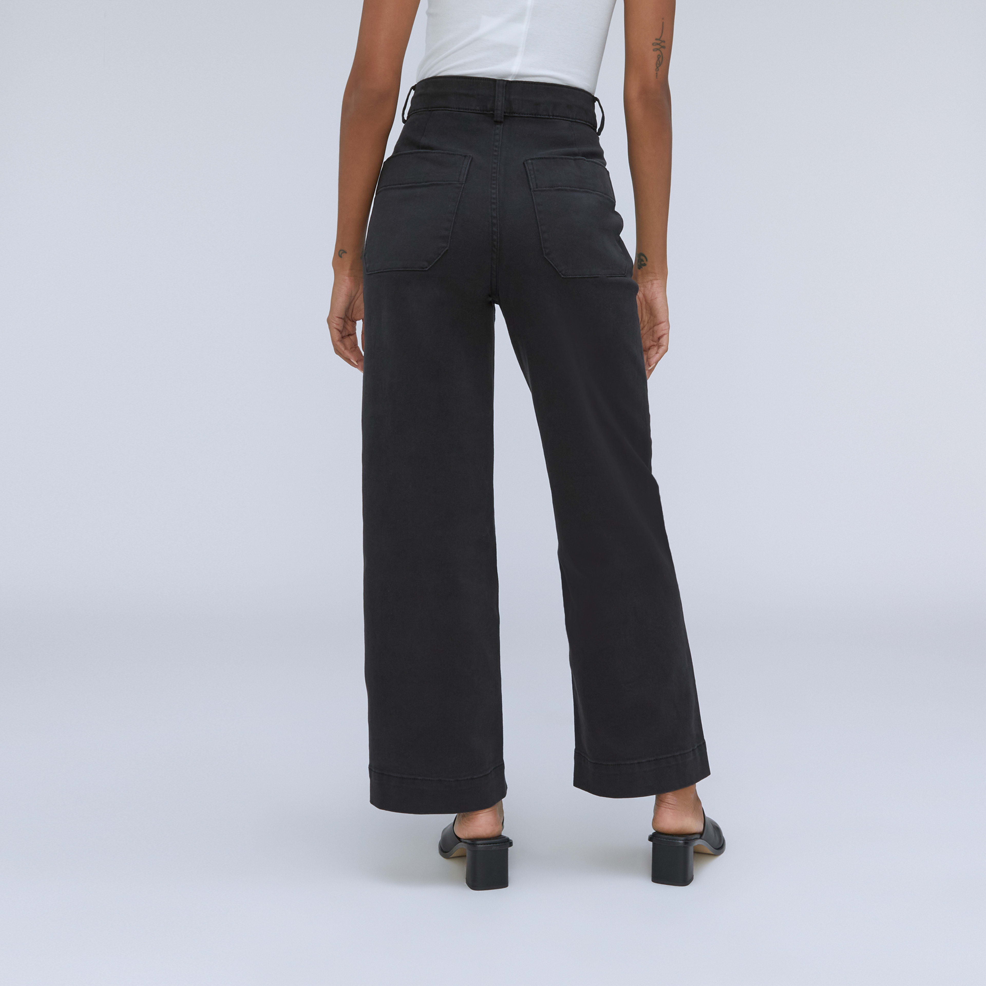The Organic Wide-Leg Pant Black – Everlane