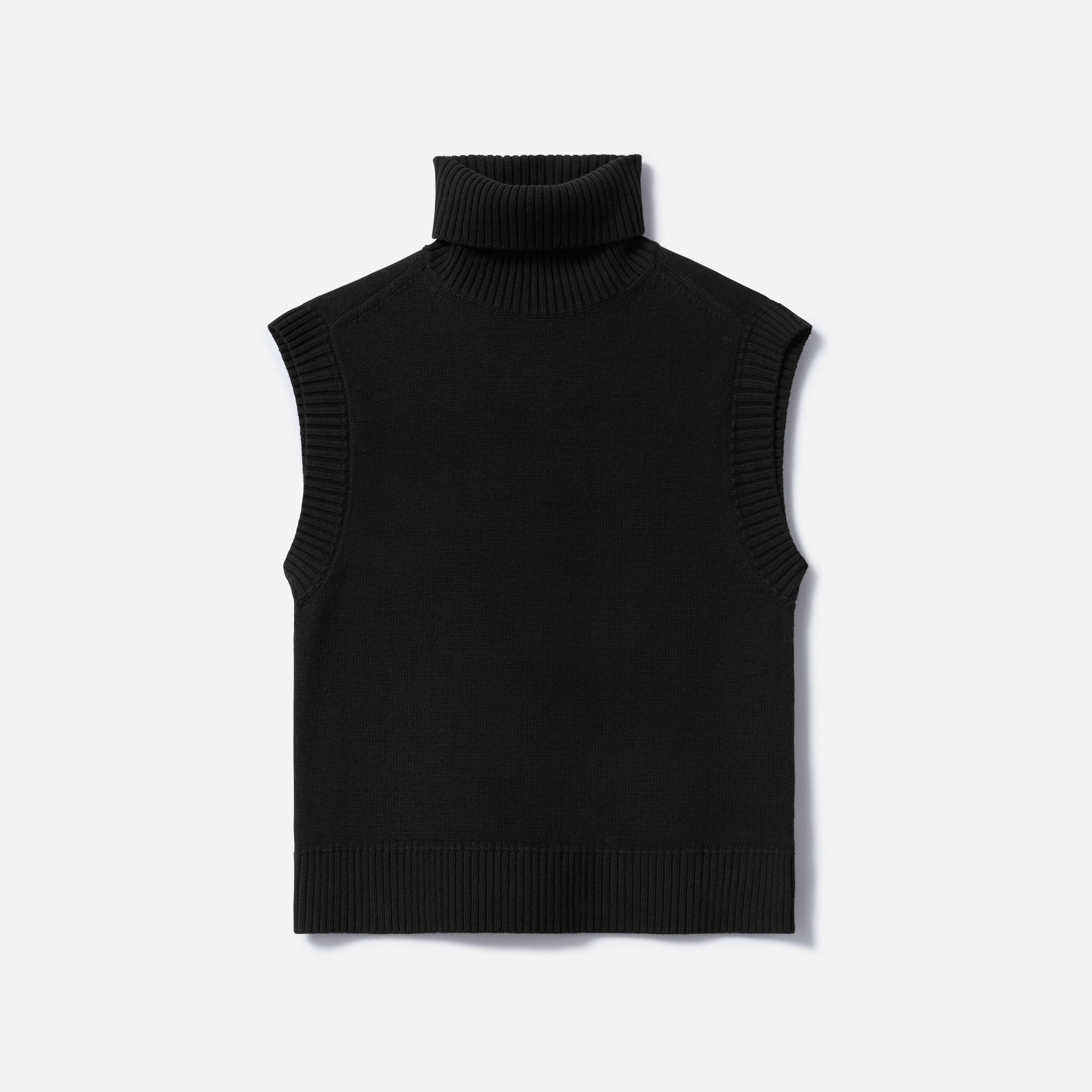 The Sleeveless Turtleneck Vest Black – Everlane