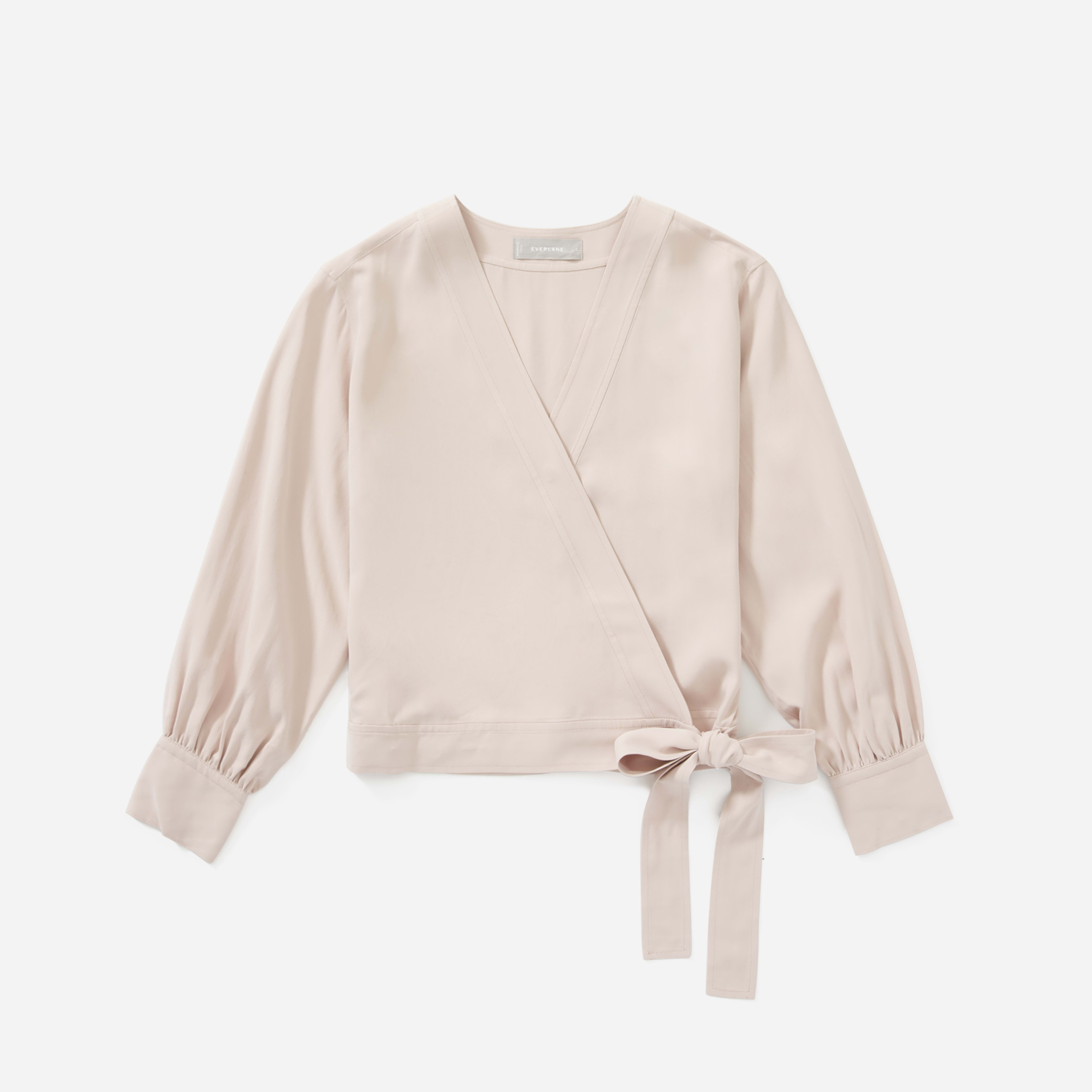 The Washable Silk Wrap Top Rose – Everlane