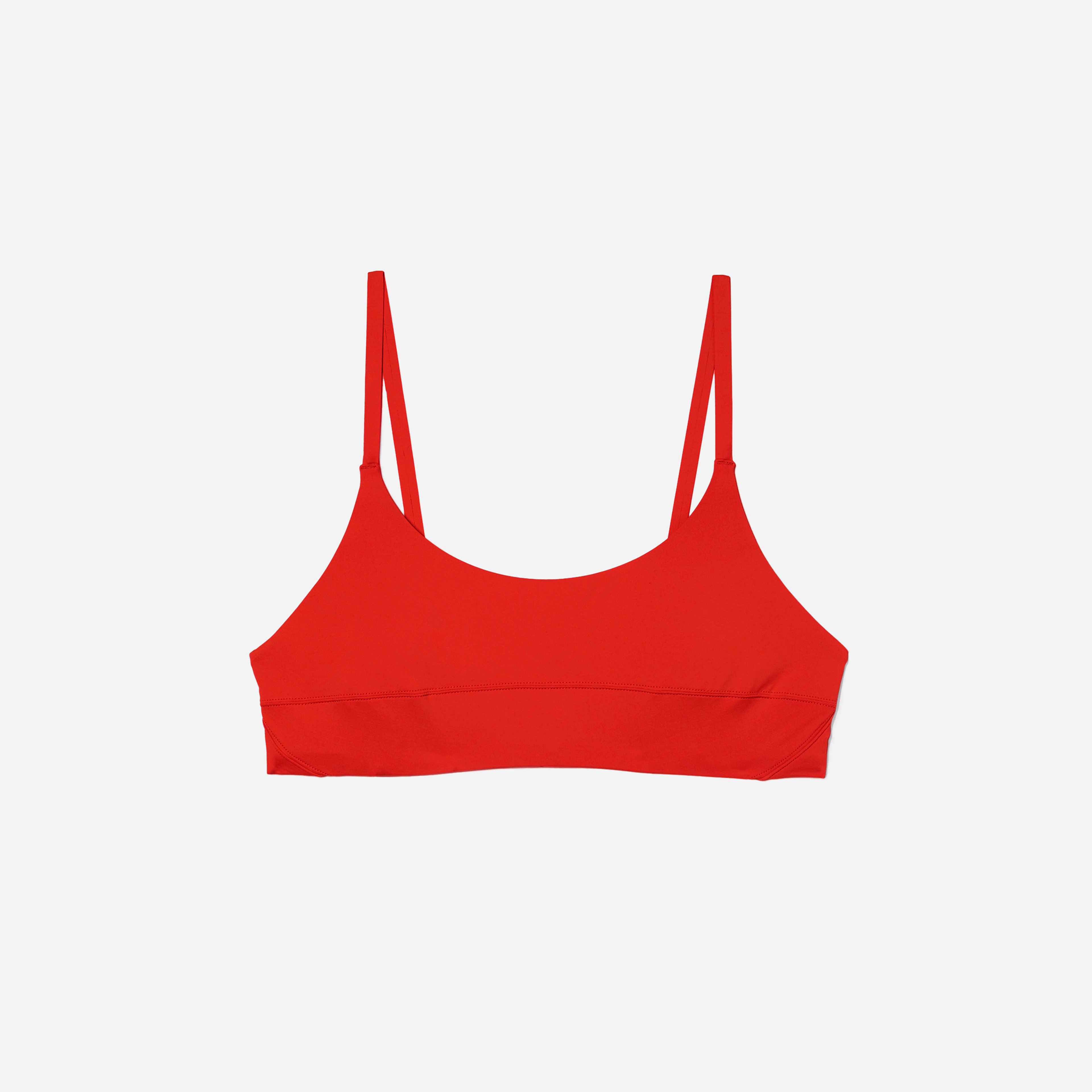 The Scoop-Neck Bikini Top Bright Red – Everlane