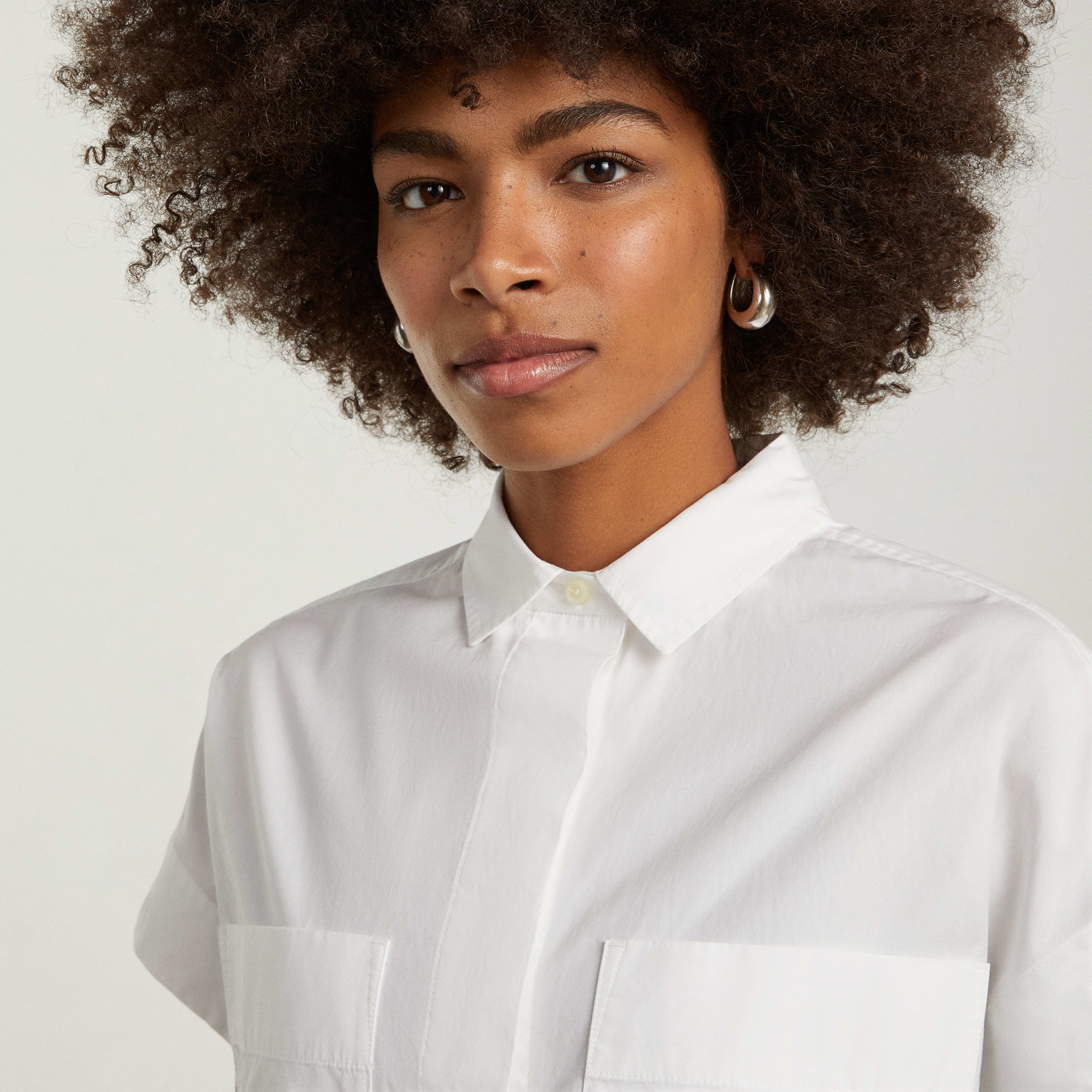 The Poplin Short-Sleeve Box Shirt White – Everlane