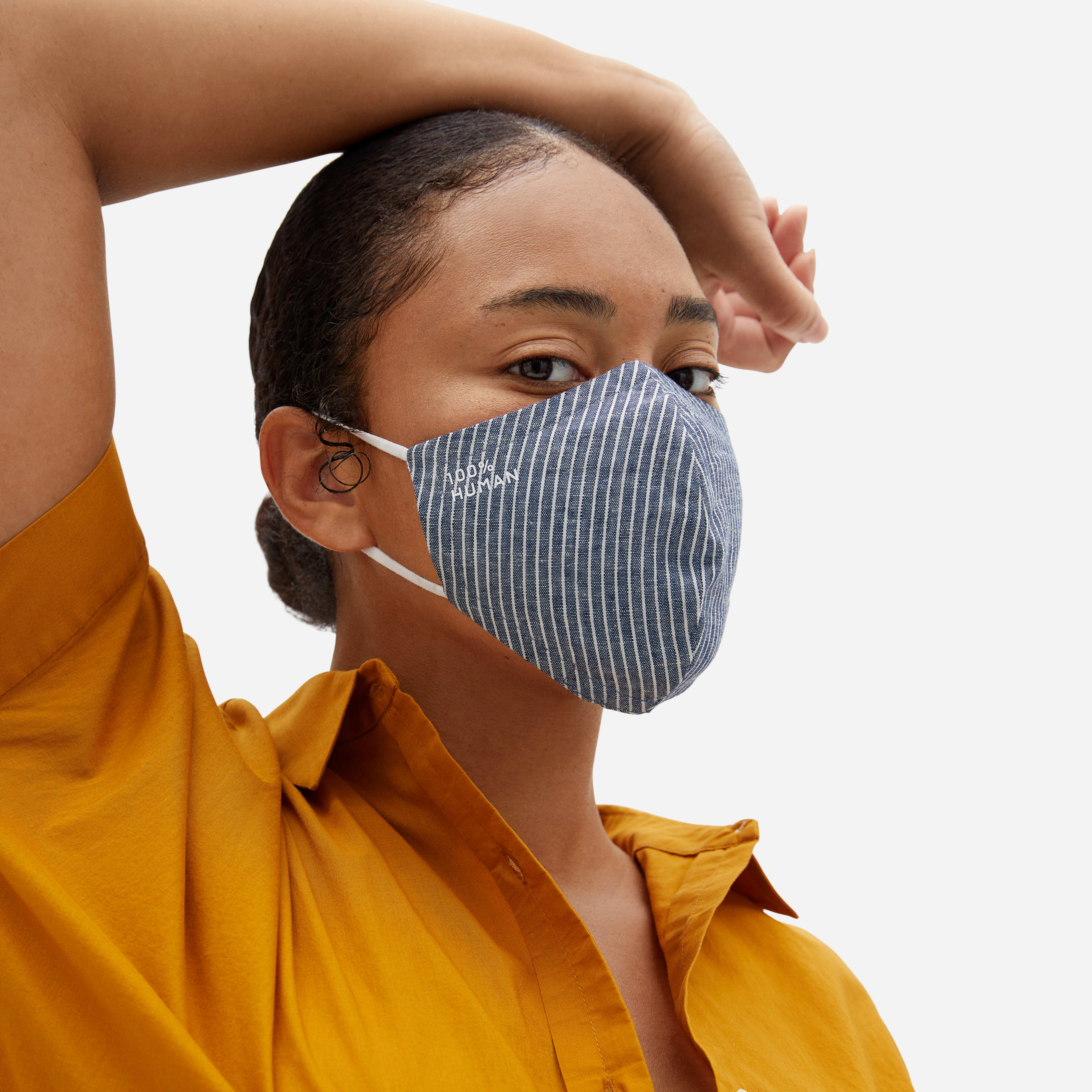The 100% Human Face Mask 3-Pack Blue / White Stripe – Everlane