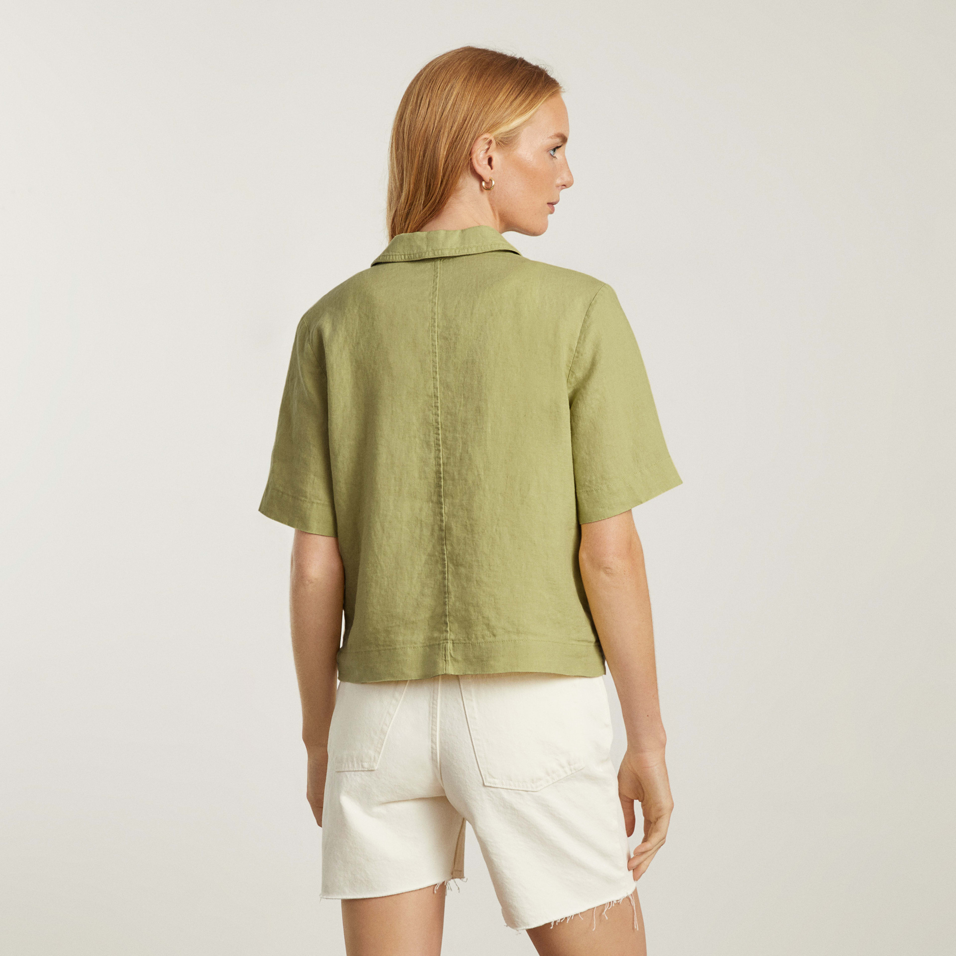 The Linen Workwear Shirt Leek – Everlane