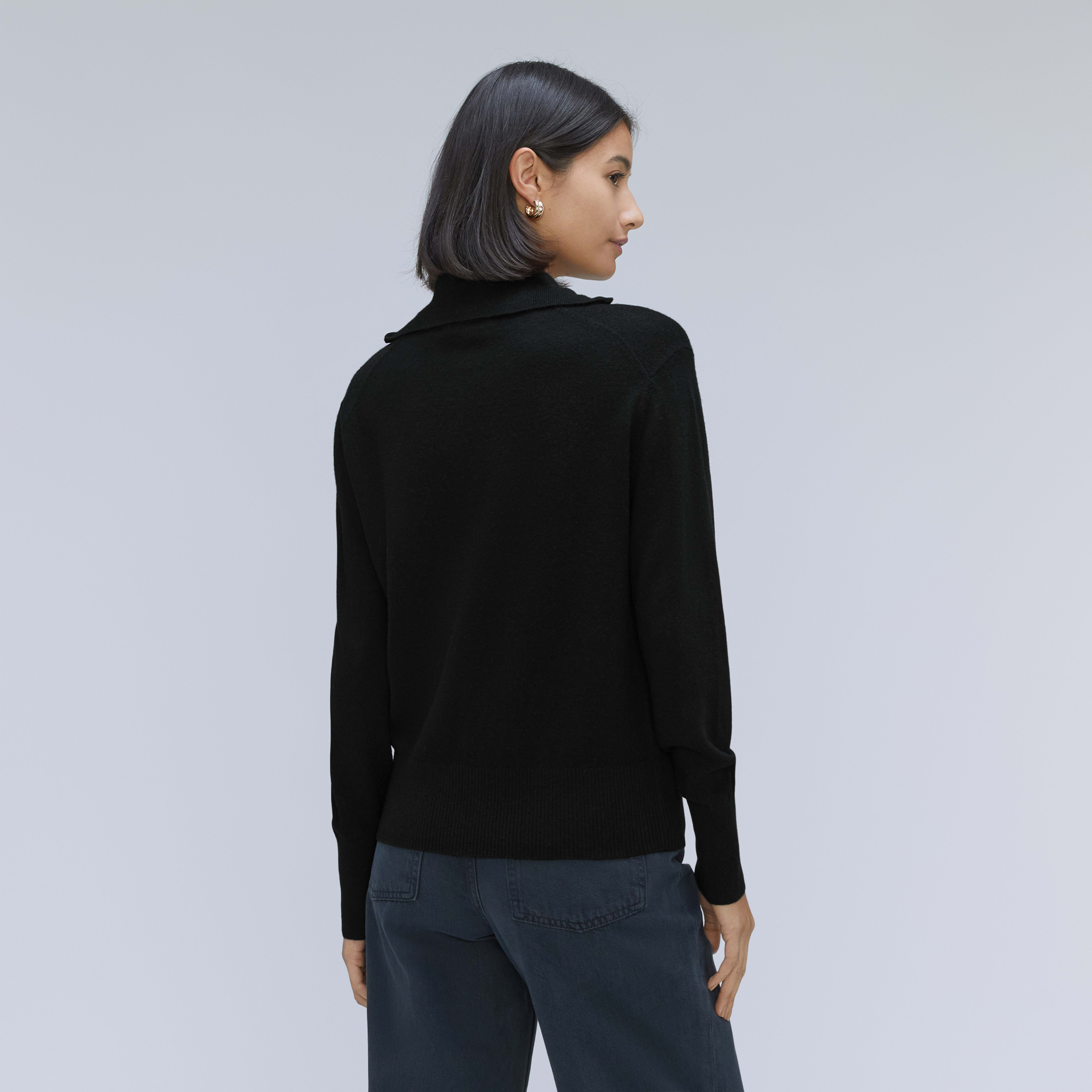 The Luxe Merino Half-Zip Sweater Black – Everlane