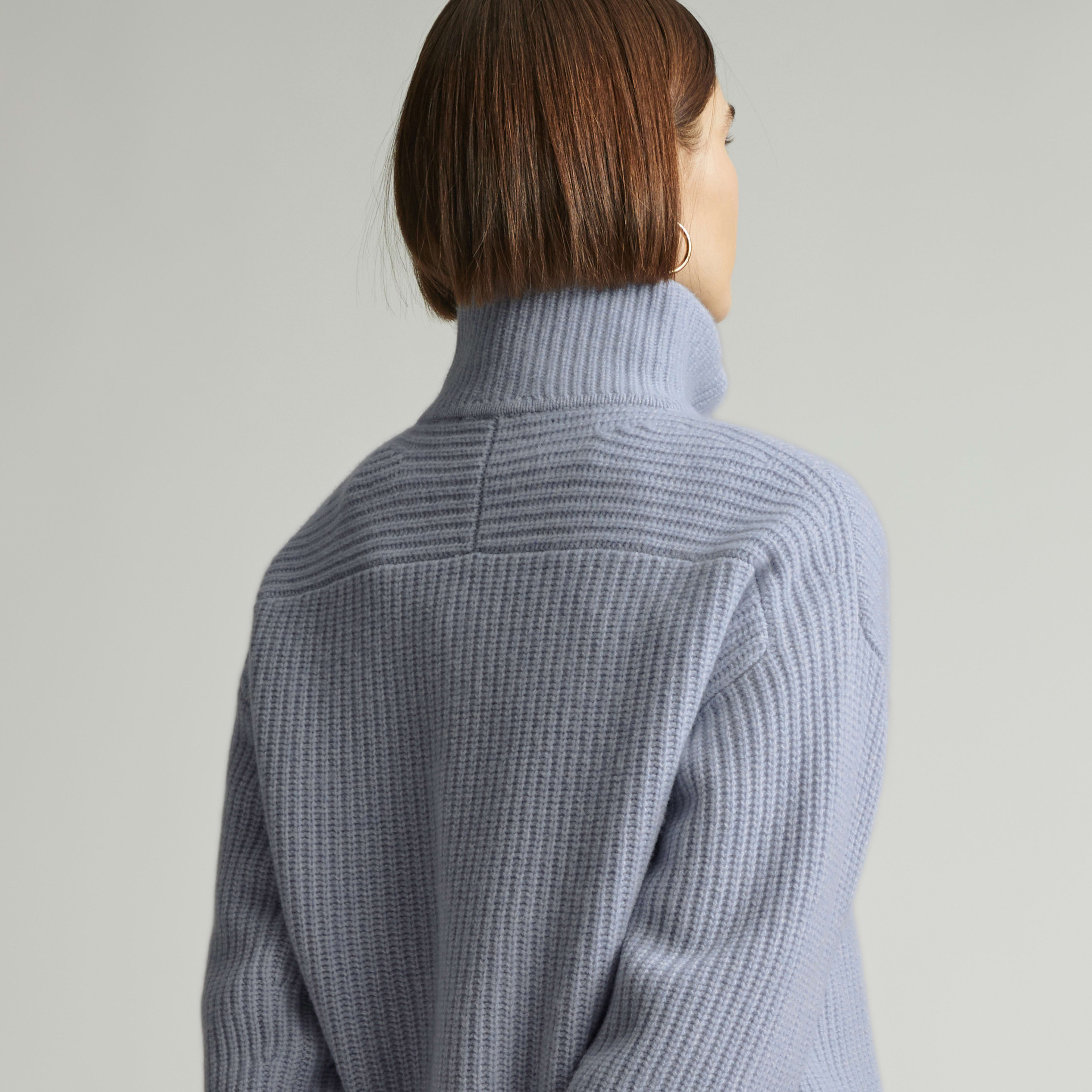 The Felted Merino Half-Zip Sweater Periwinkle / Light Heather Oat ...