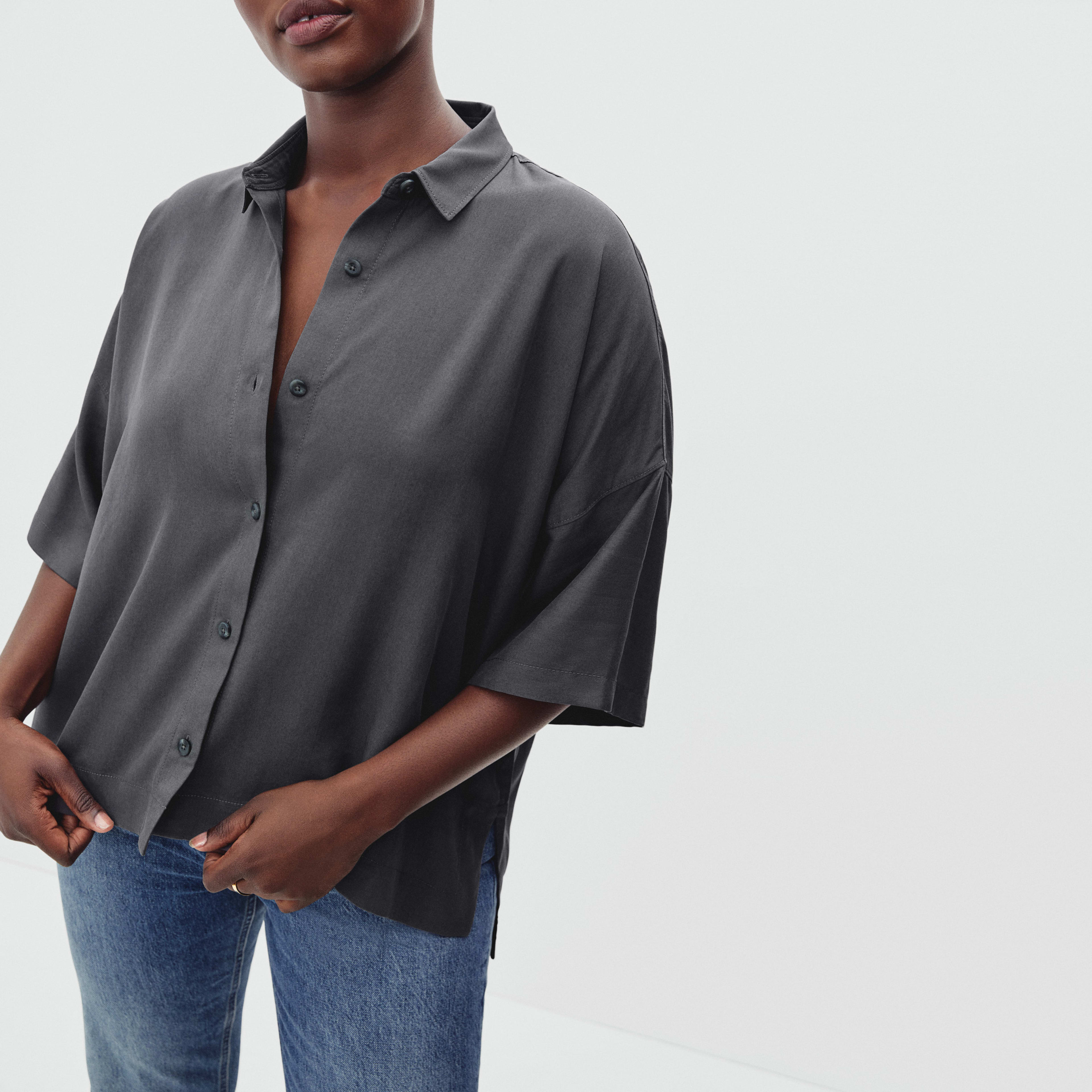 The Drapey Square Shirt Slate Grey – Everlane