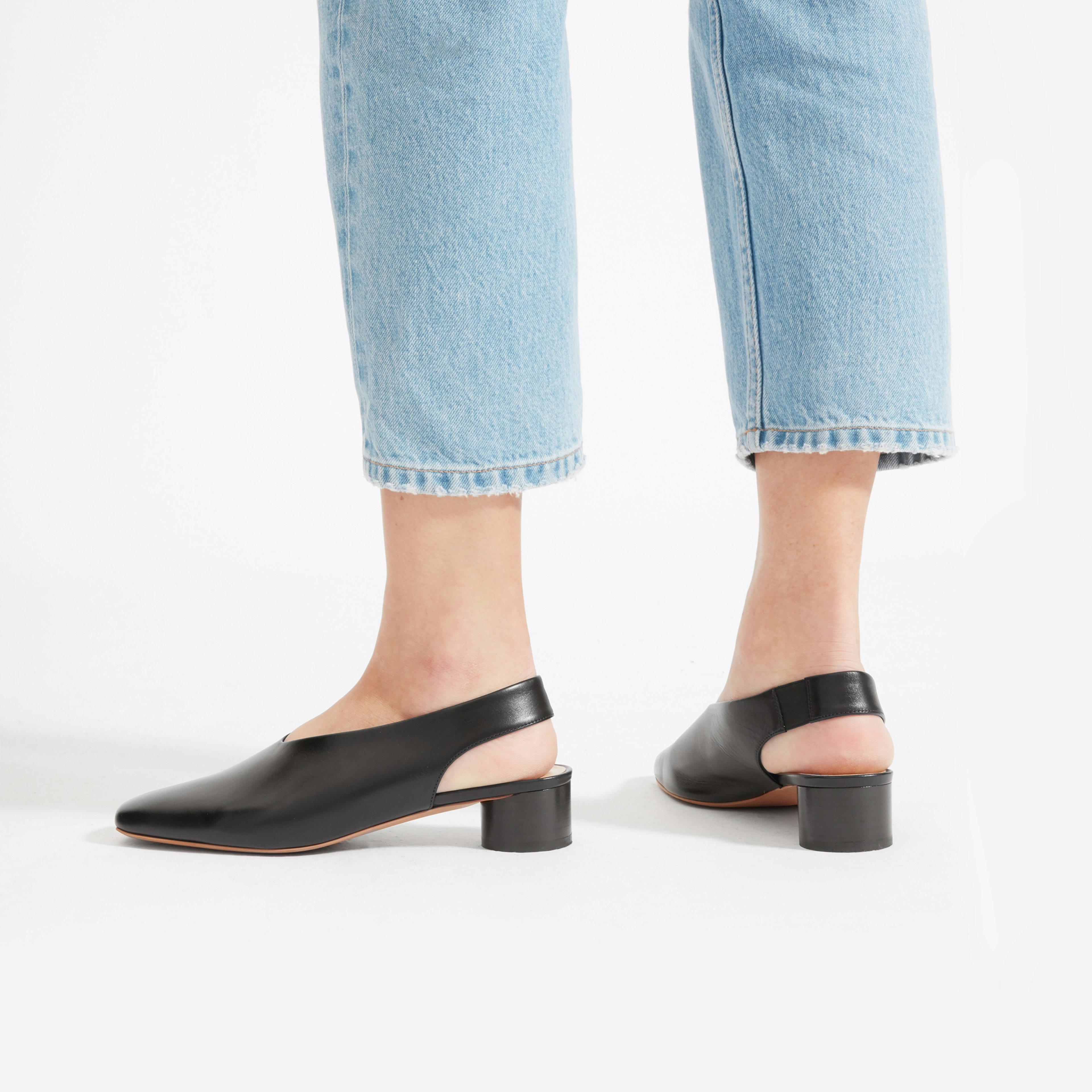 The Square Toe Slingback Black – Everlane