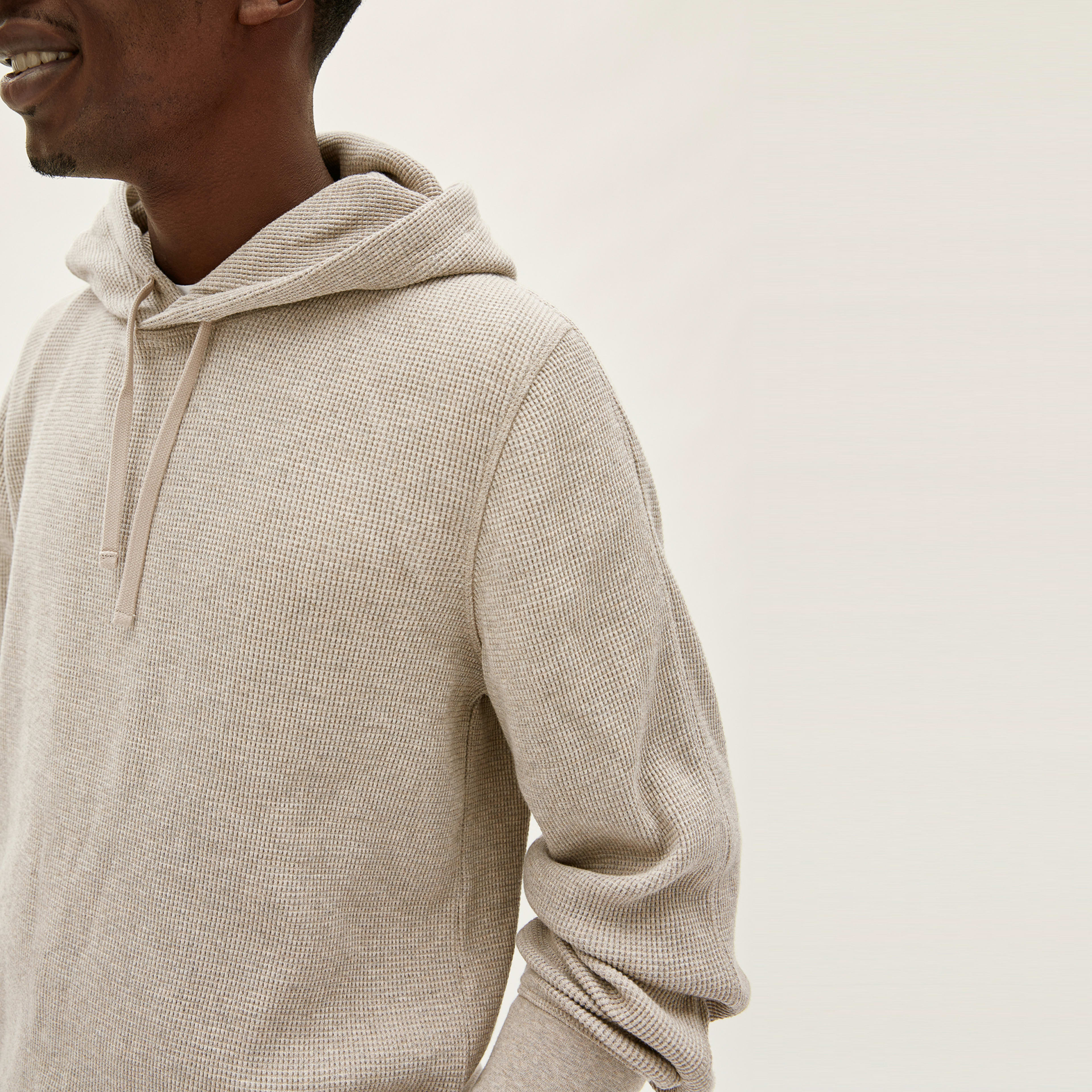 The Waffle-Knit Hoodie Heathered Oatmeal – Everlane