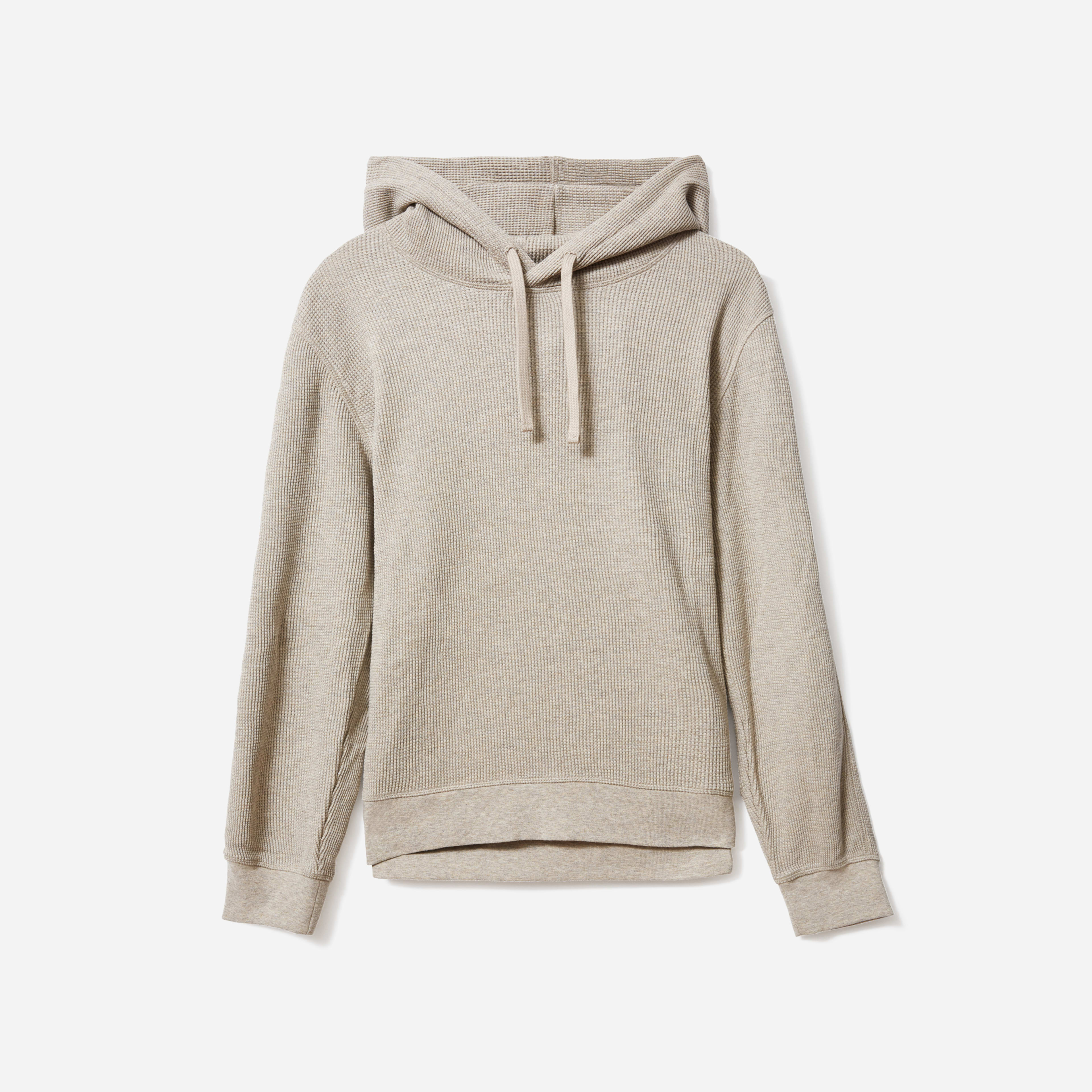 The Waffle-Knit Hoodie Heathered Oatmeal – Everlane