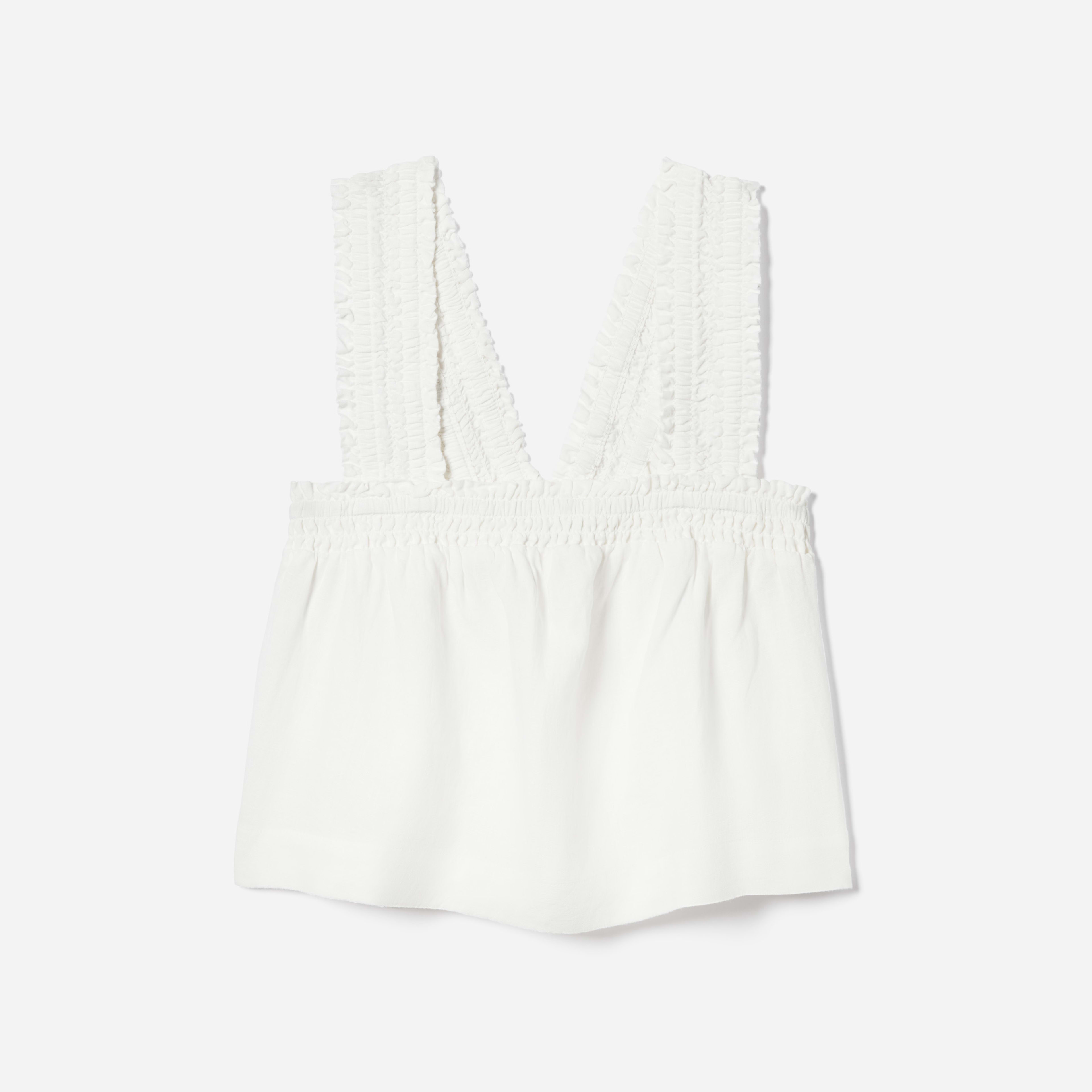 The Smocked Linen Cami White – Everlane