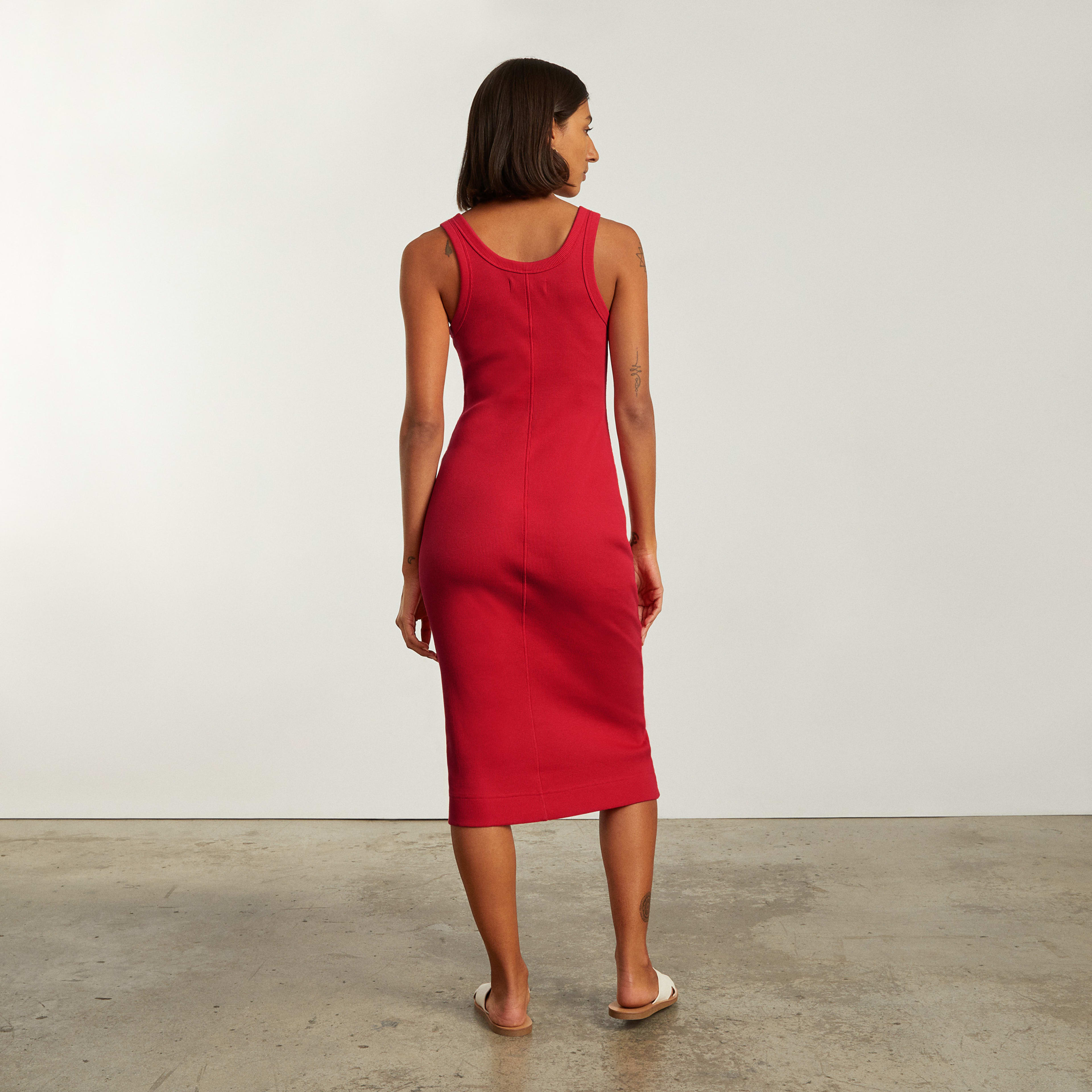 The Ribbed Tank Dress Goji Berry – Everlane