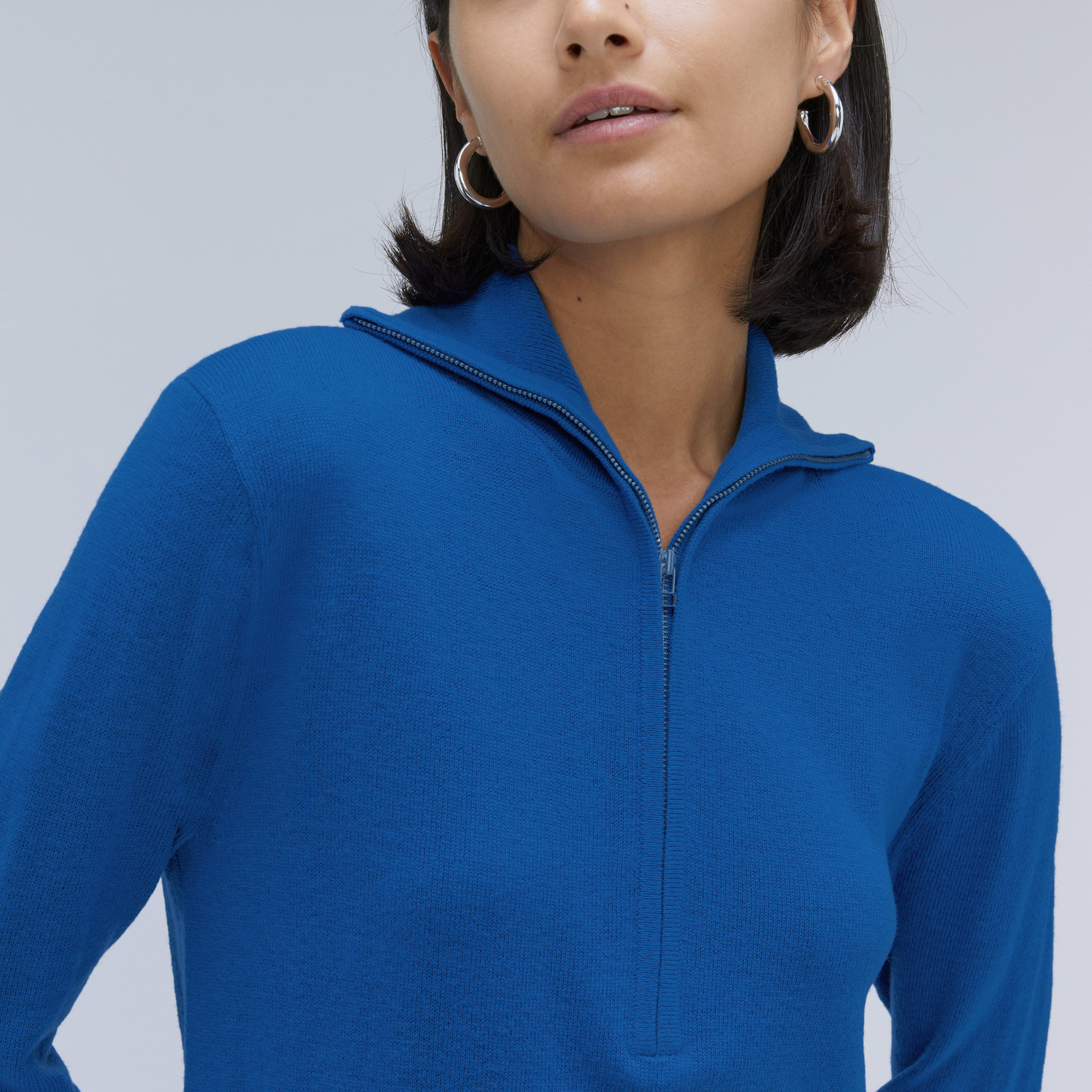 The Luxe Merino Half-Zip Sweater Lapis Blue – Everlane