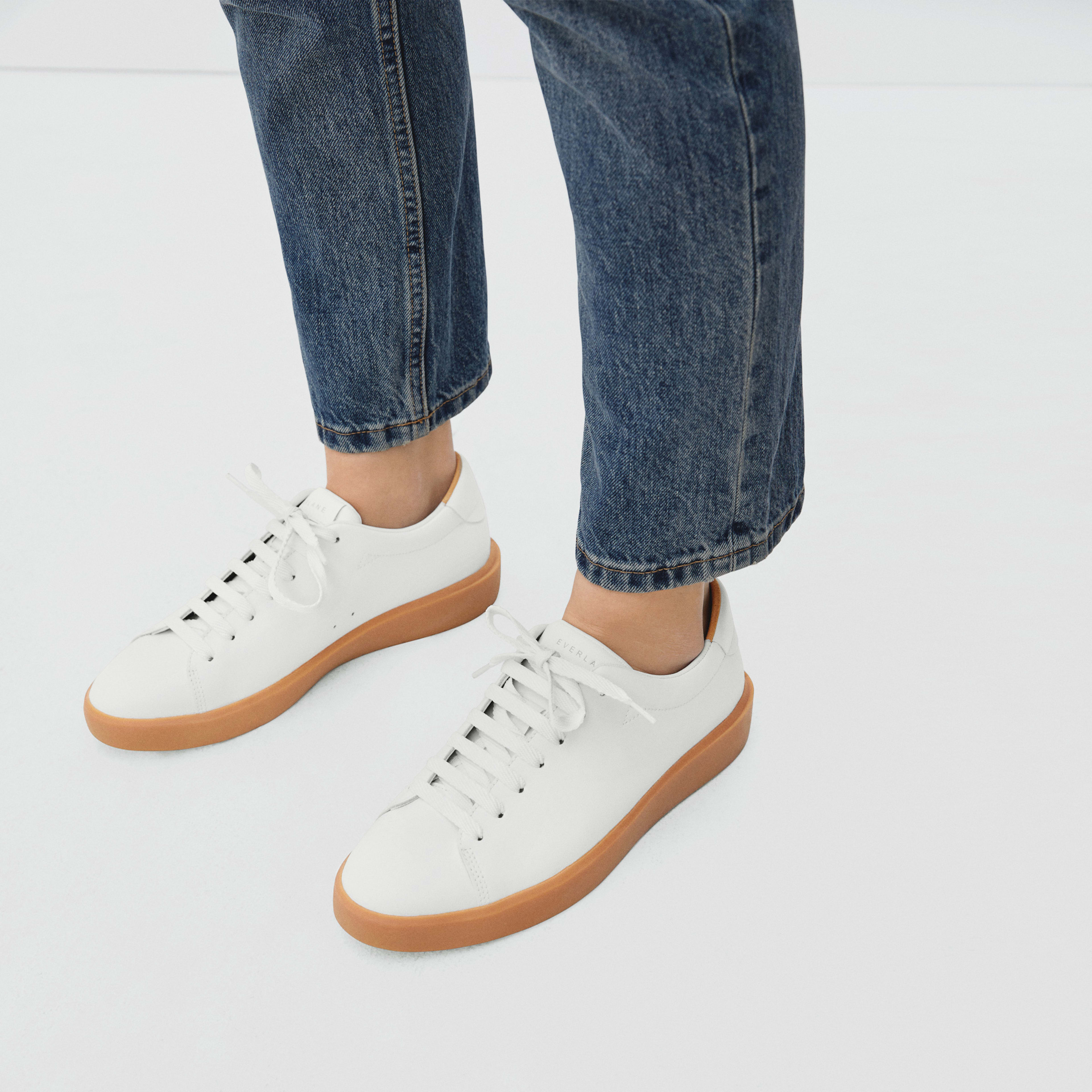 The ReLeather® Tennis Shoe White / Gum Sole – Everlane
