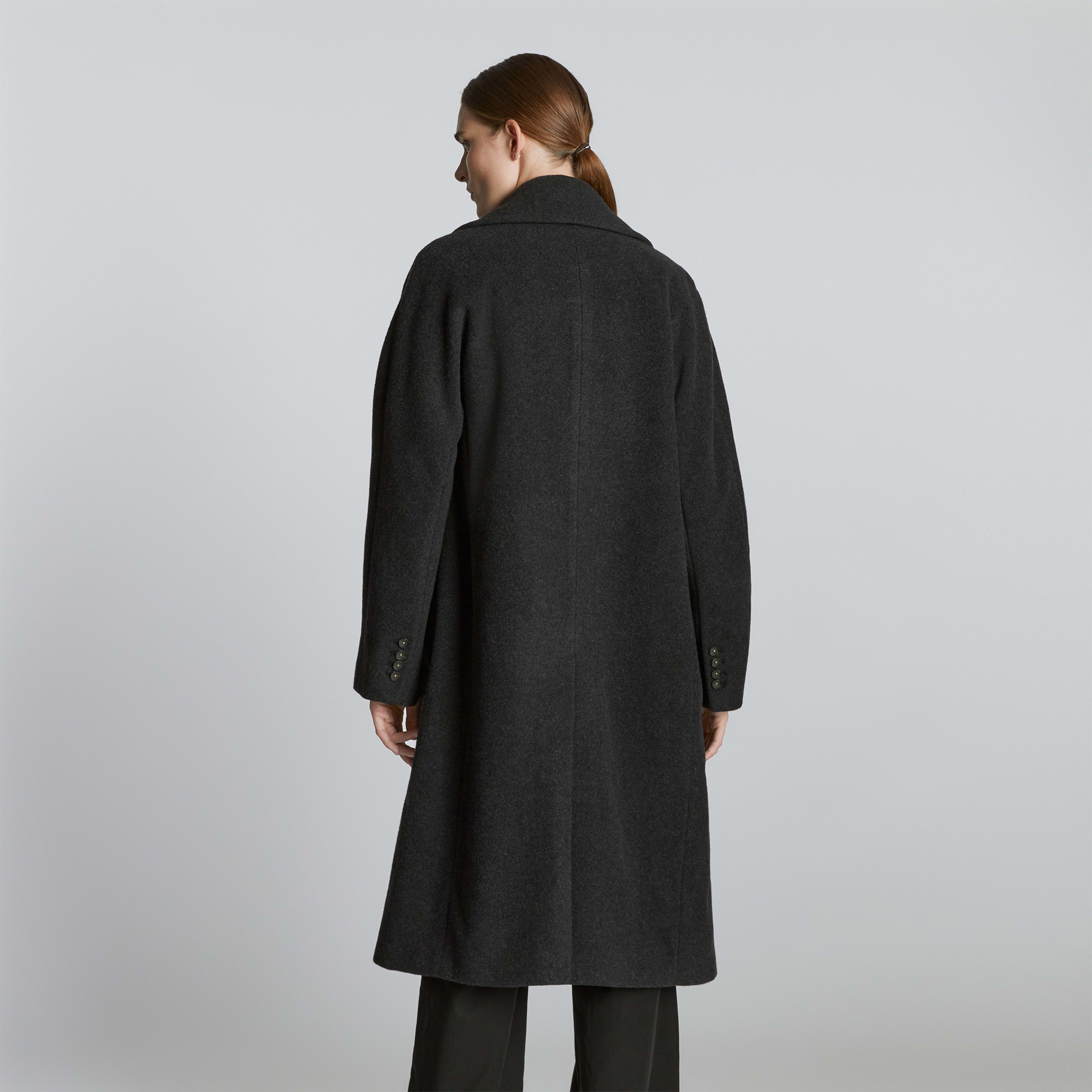 The Italian ReWool® Long Peacoat Heathered Black – Everlane