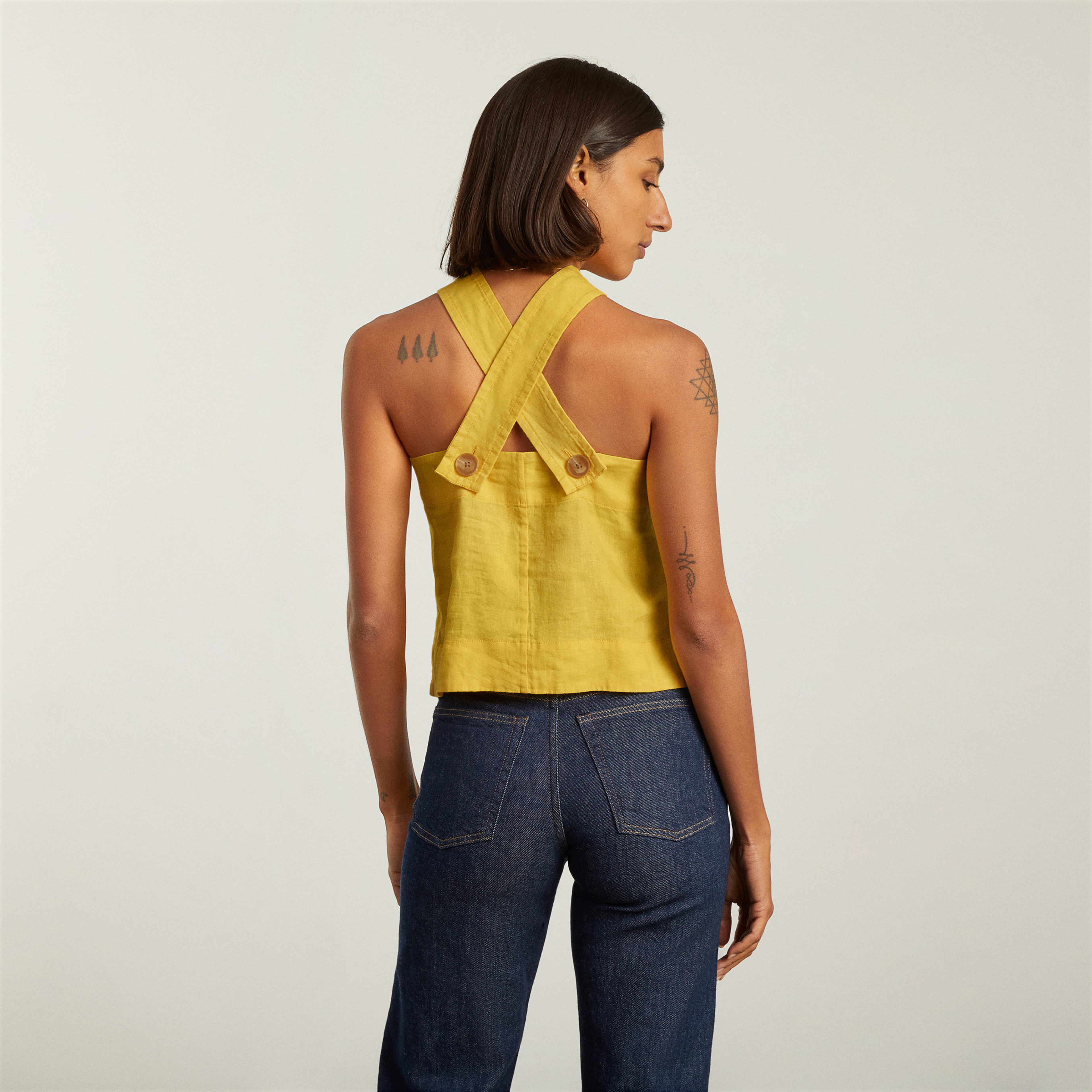 The Apron Linen Tank Super Lemon – Everlane
