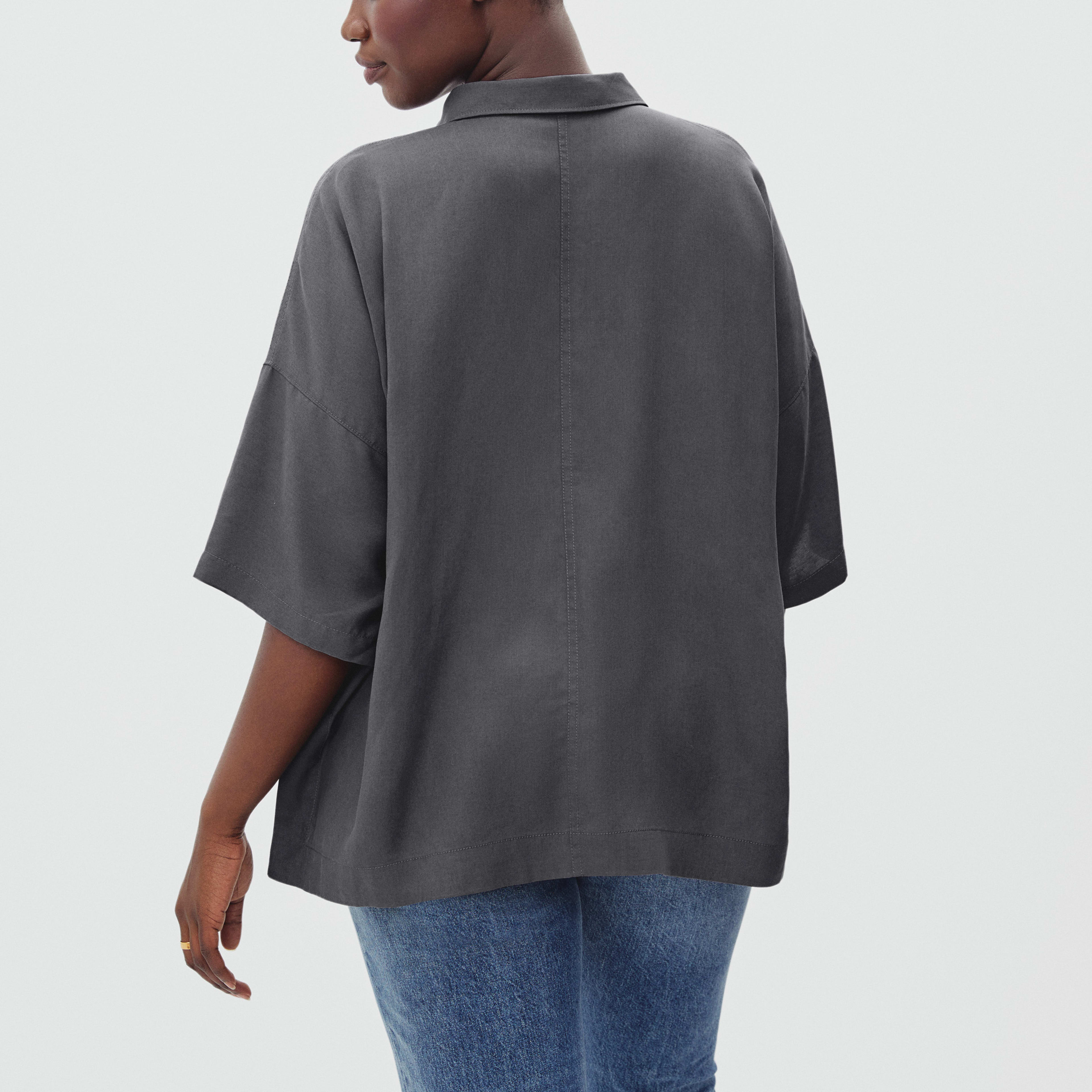 The Drapey Square Shirt Slate Grey – Everlane