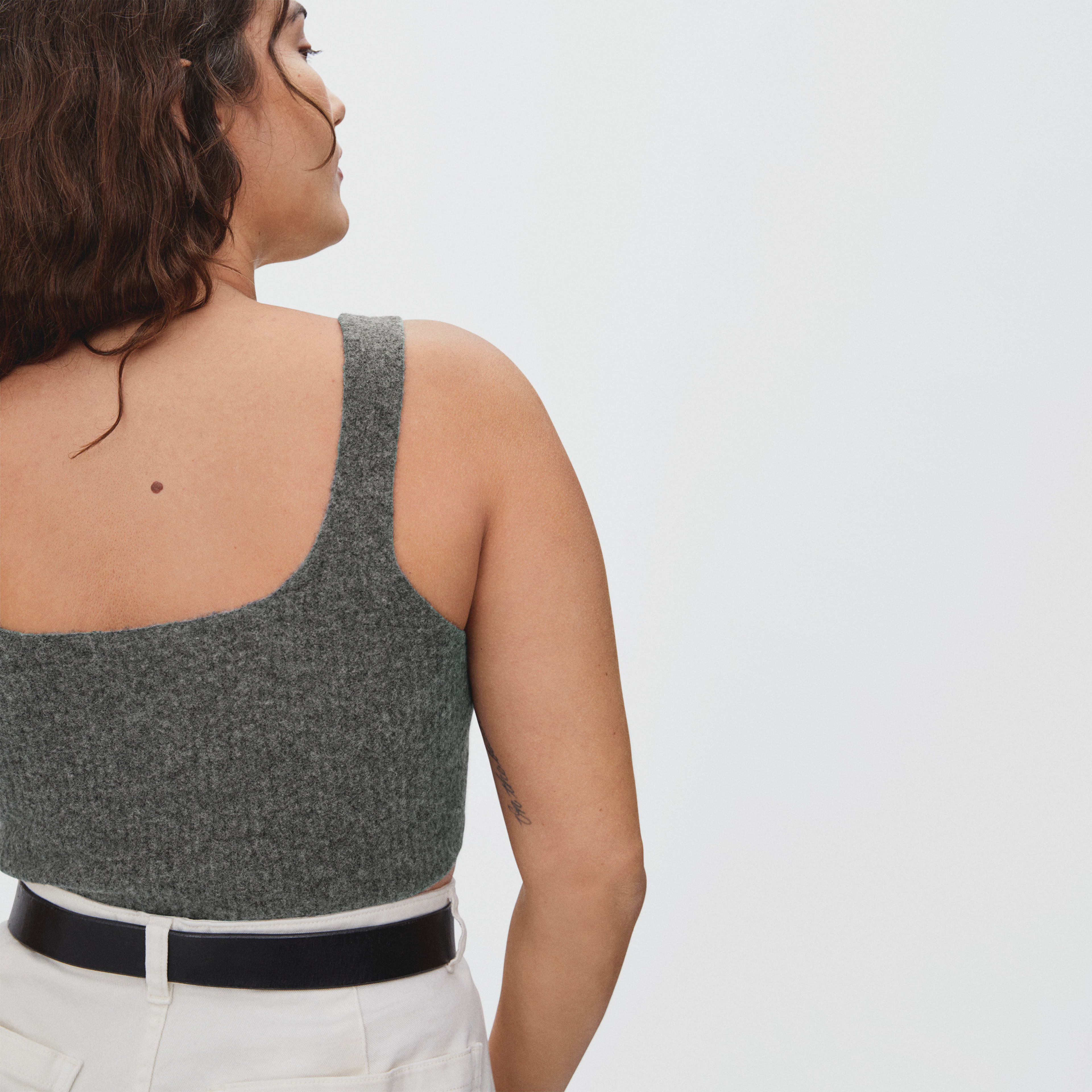 The Cozy-Stretch Tank Heathered Charcoal – Everlane