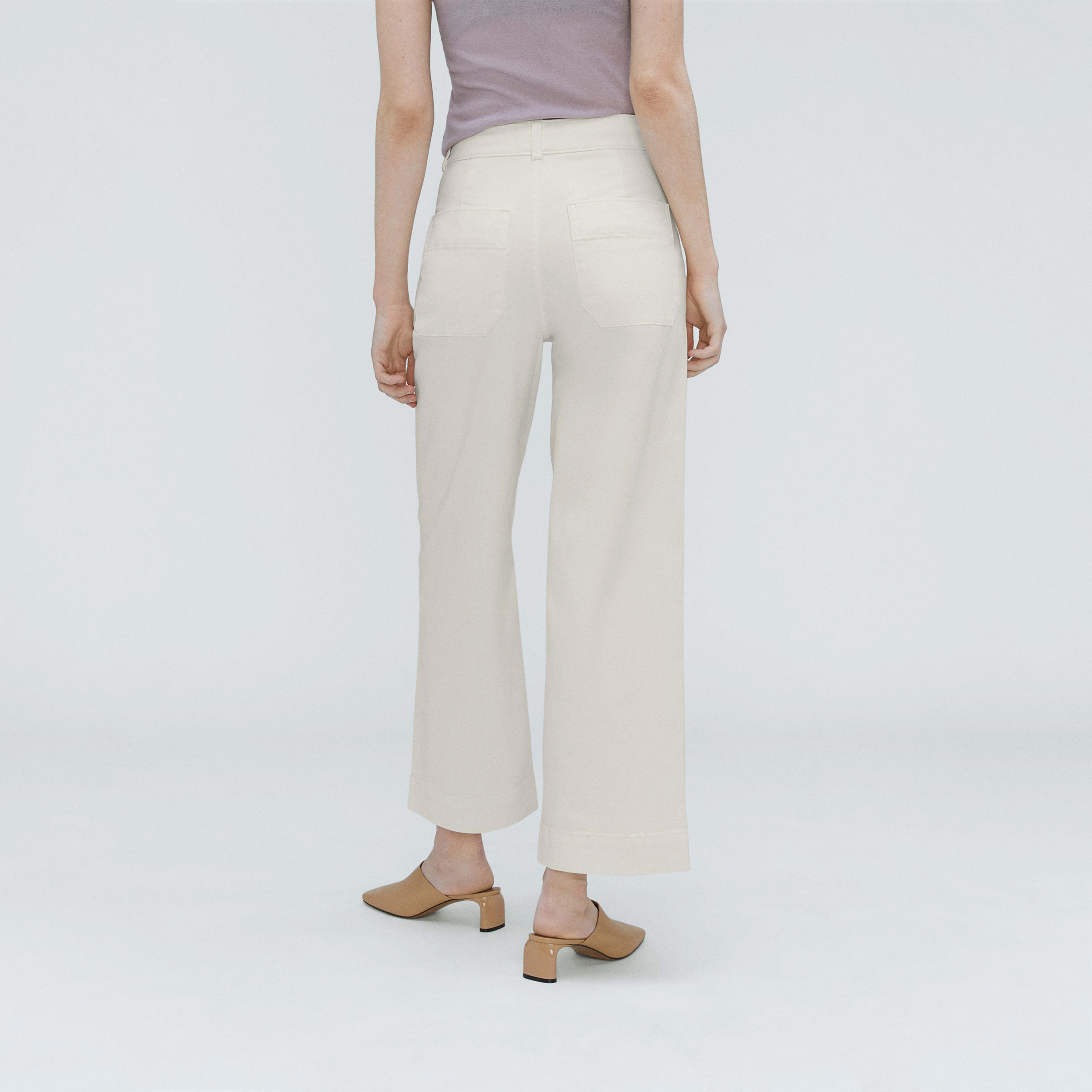 The Organic Wide-Leg Pant Bone – Everlane