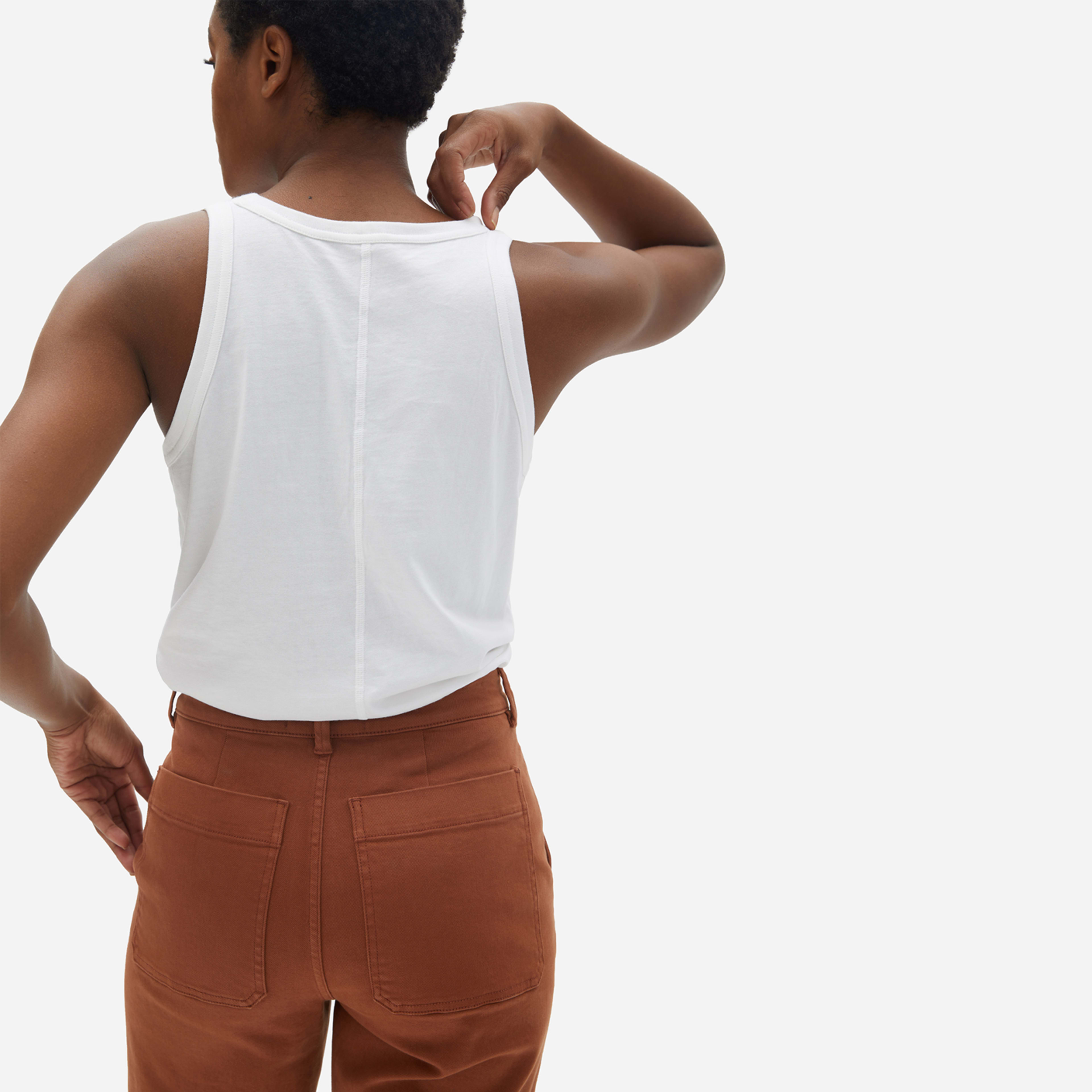 The Organic Cotton Cutaway Tank White – Everlane