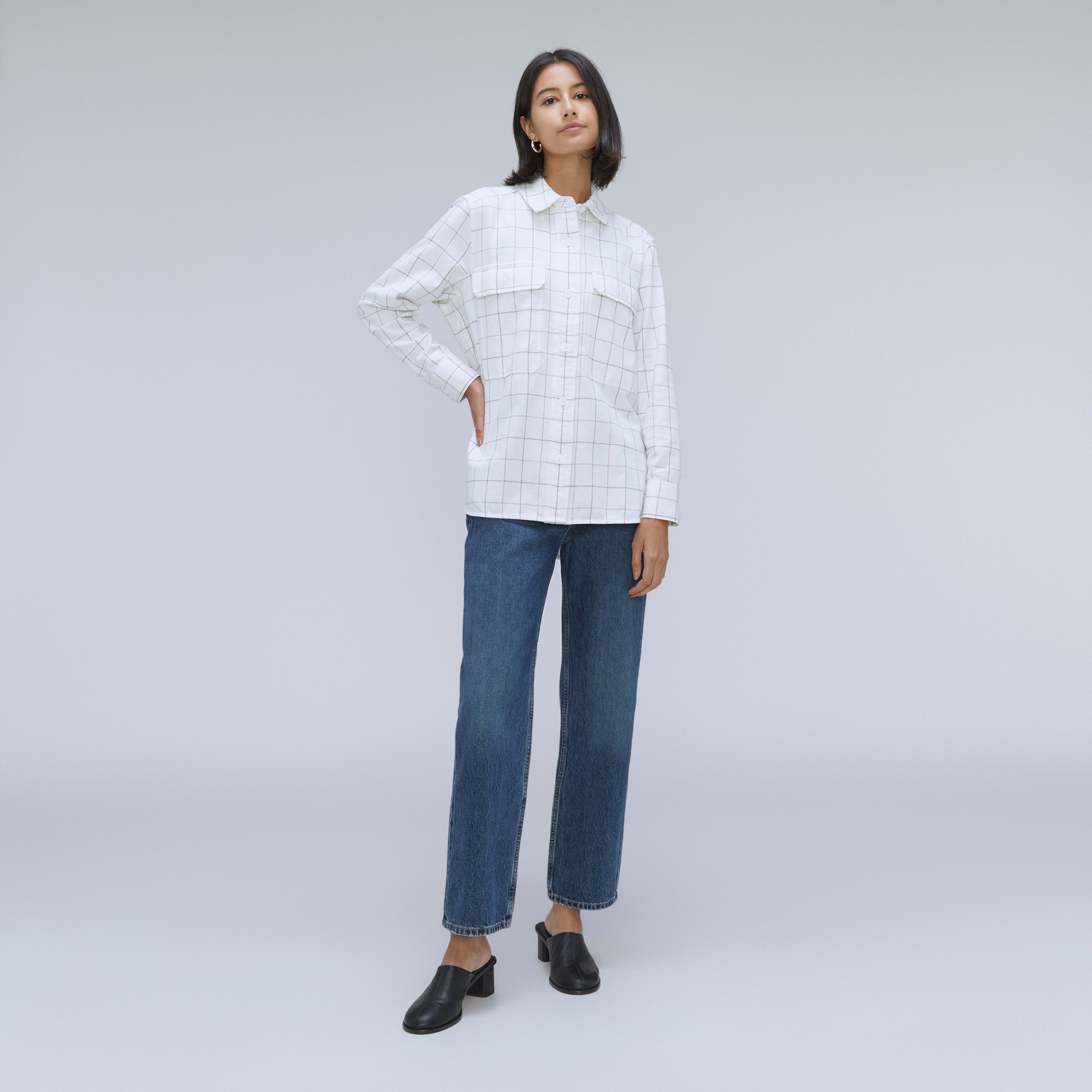 The Classic Cotton Flannel Shirt Canvas Tan Plaid – Everlane