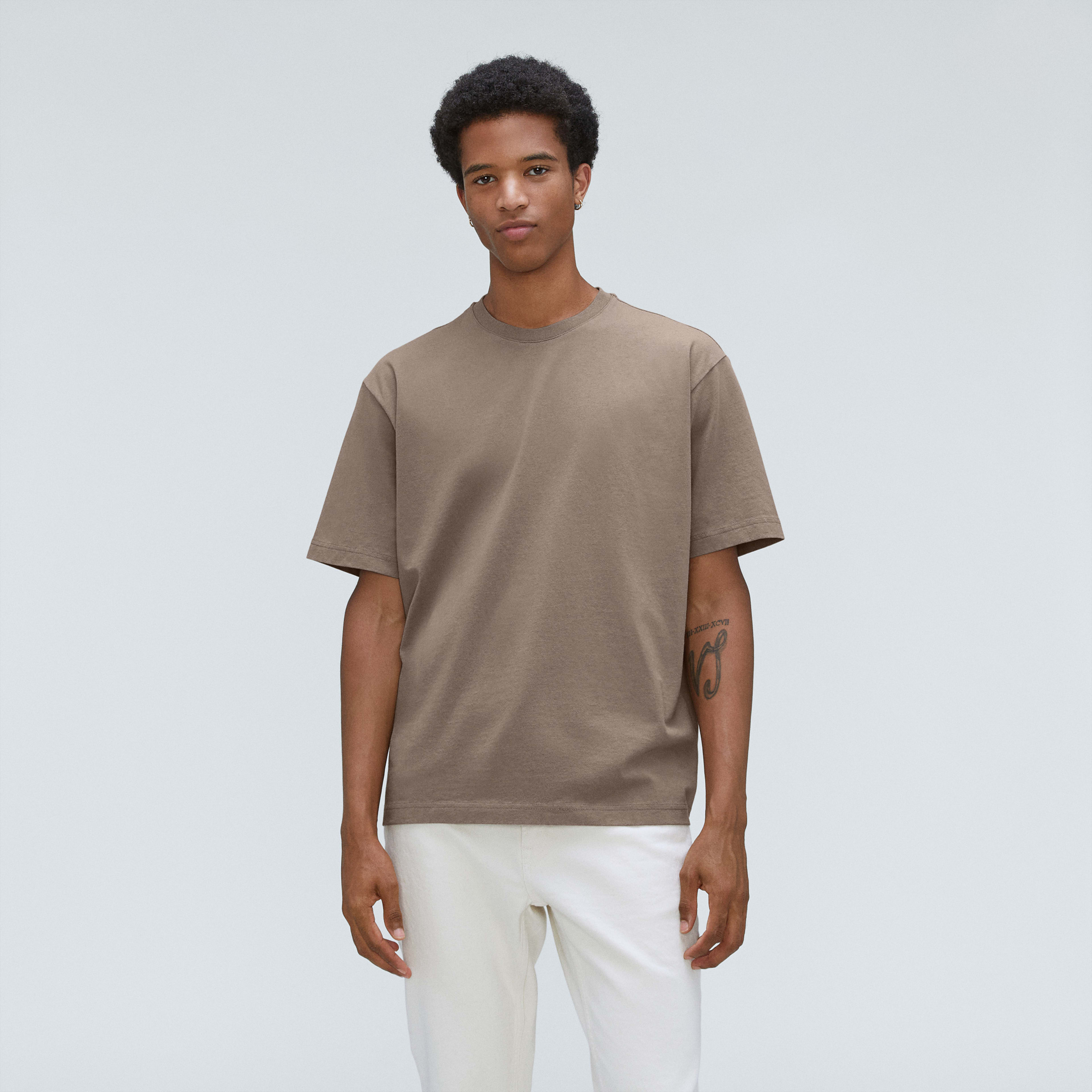 The Premium-Weight Relaxed Crew | Uniform Taupe Grey – Everlane