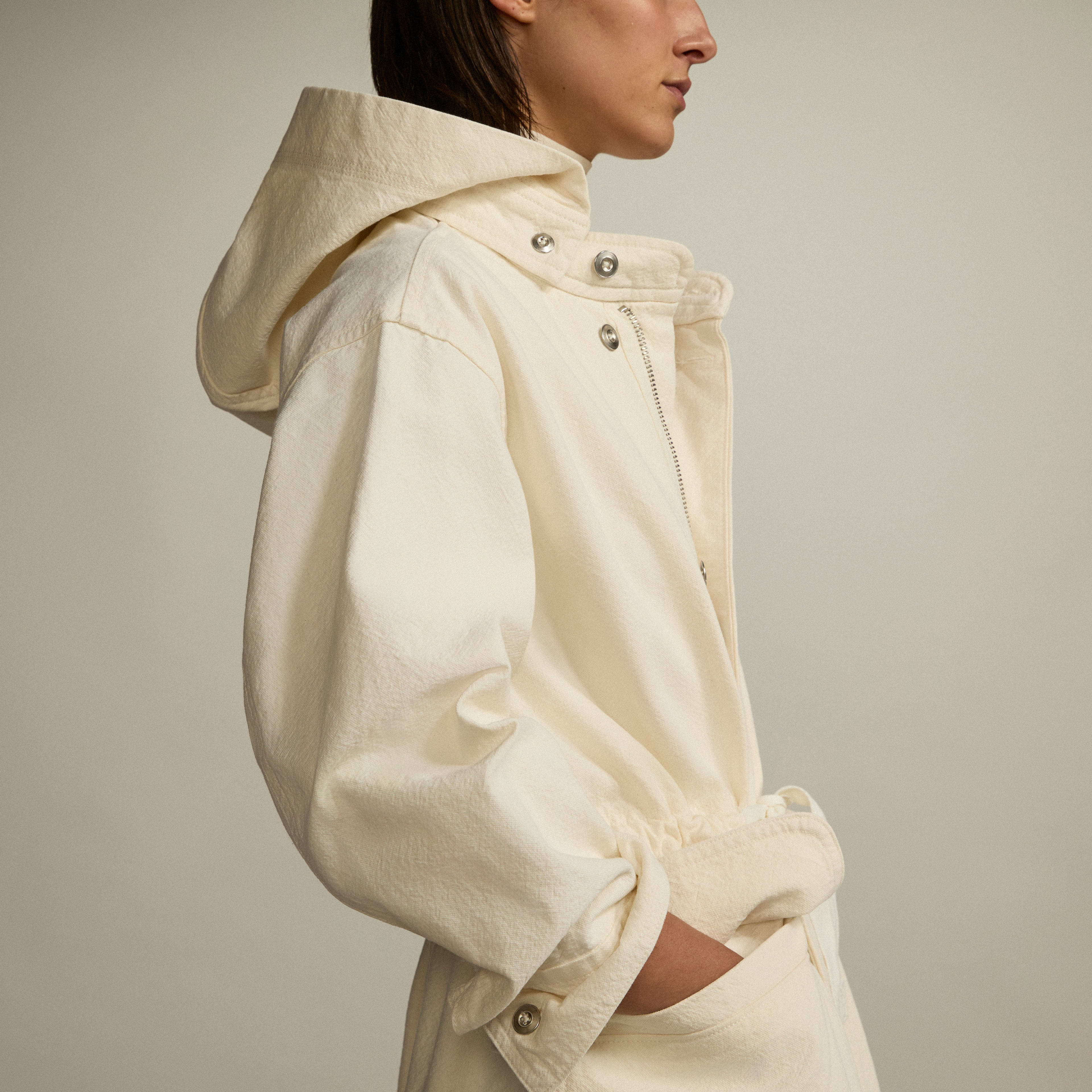 The Canvas Organic Cotton Parka Bone – Everlane
