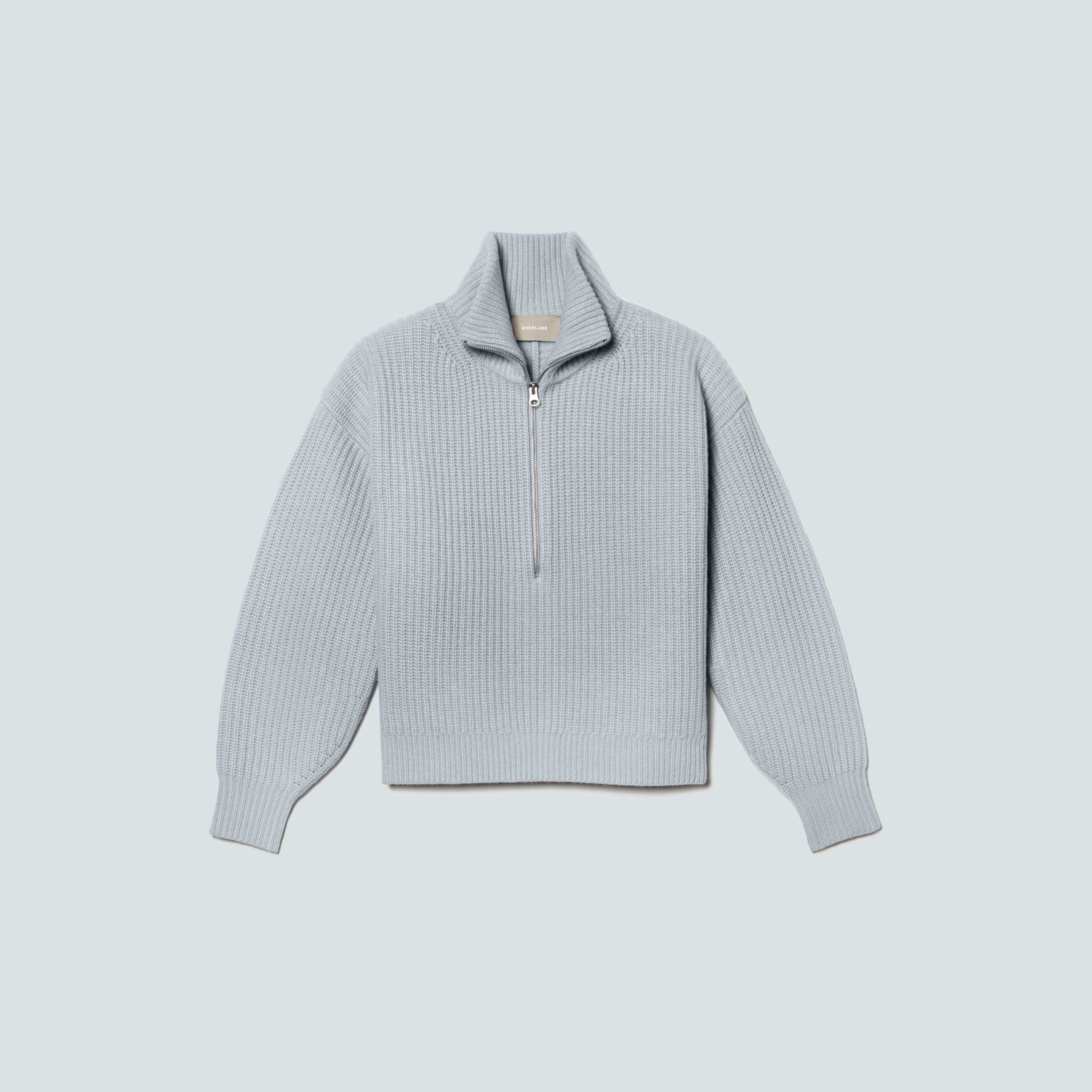 The Felted Merino Half-Zip Sweater Sky – Everlane